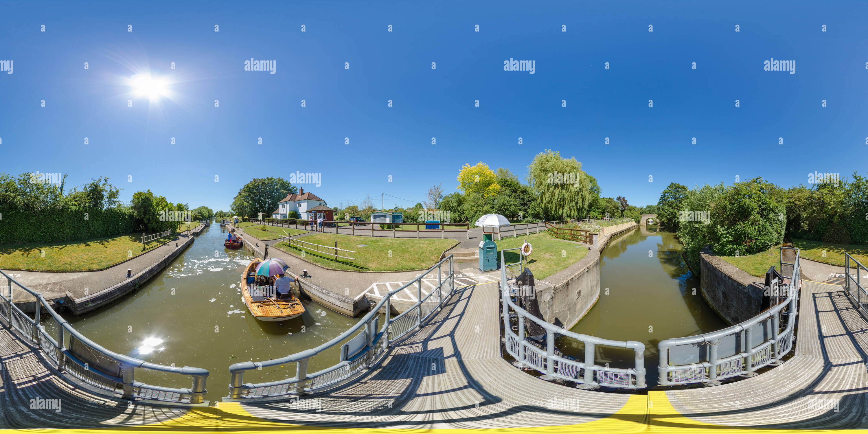 360° view of Culham lock, River Thames, Oxfordshire, UK - Alamy