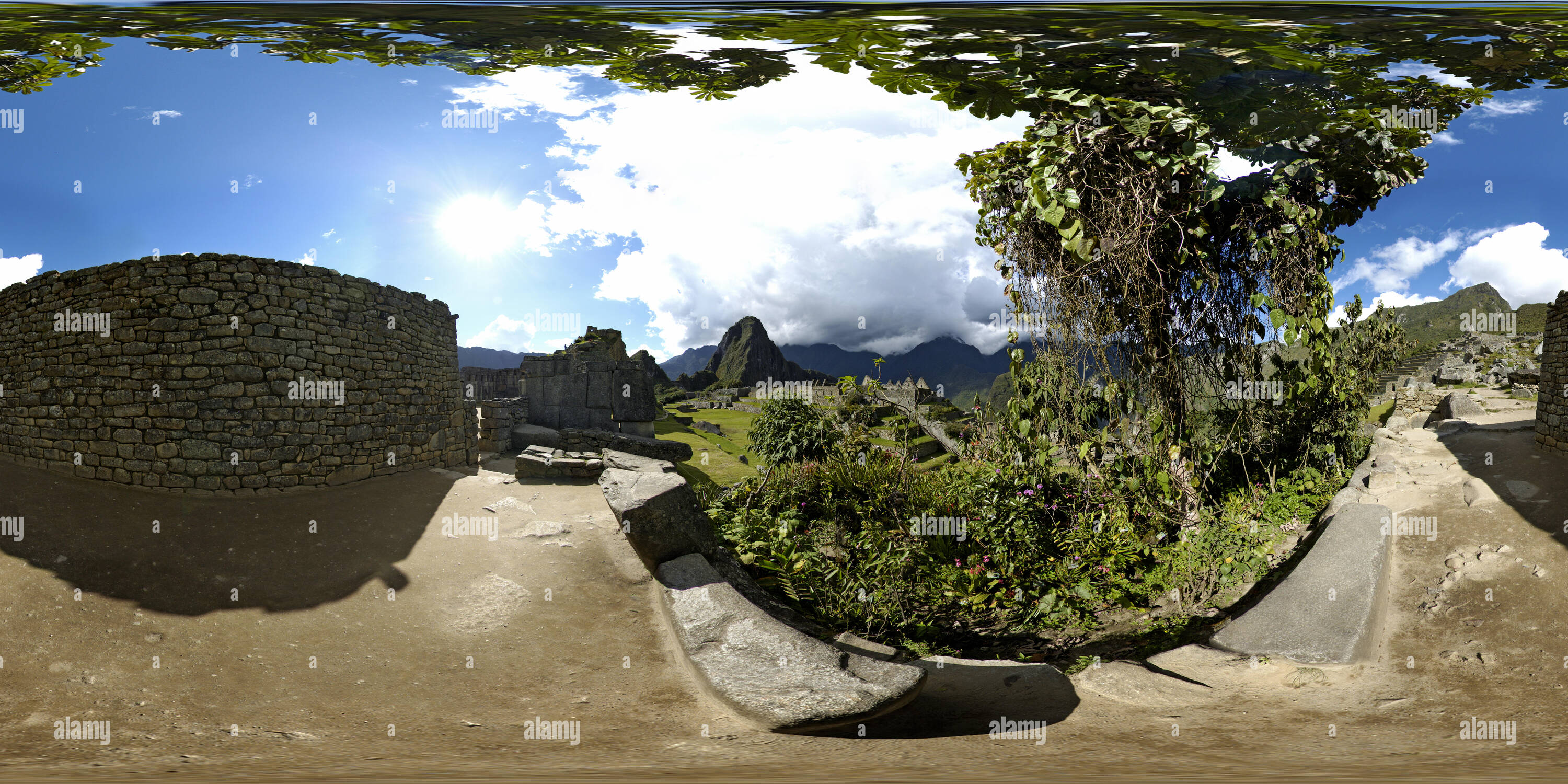 360° view of The Botanical Gardens at Machu Picchu, Peru - Alamy
