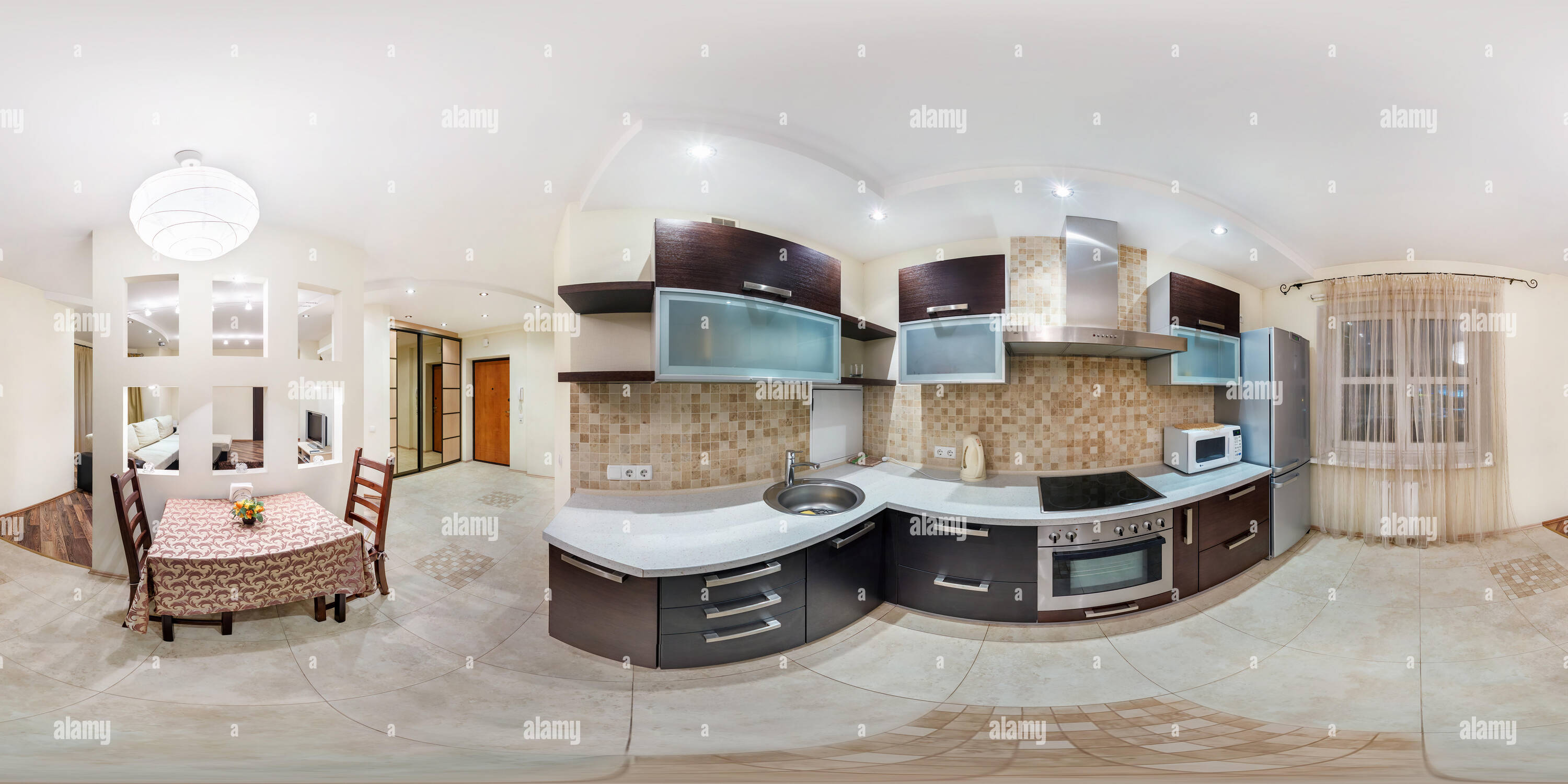 360° view of MINSK, BELARUS - FEBRUARY 1, 2013: Panorama in interior ...