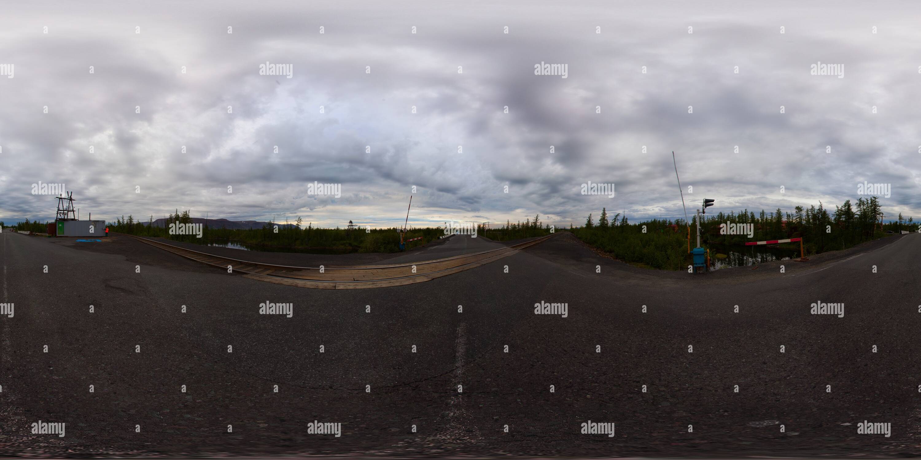360° view of Rail crossing Norilsk-Talnakh - Alamy