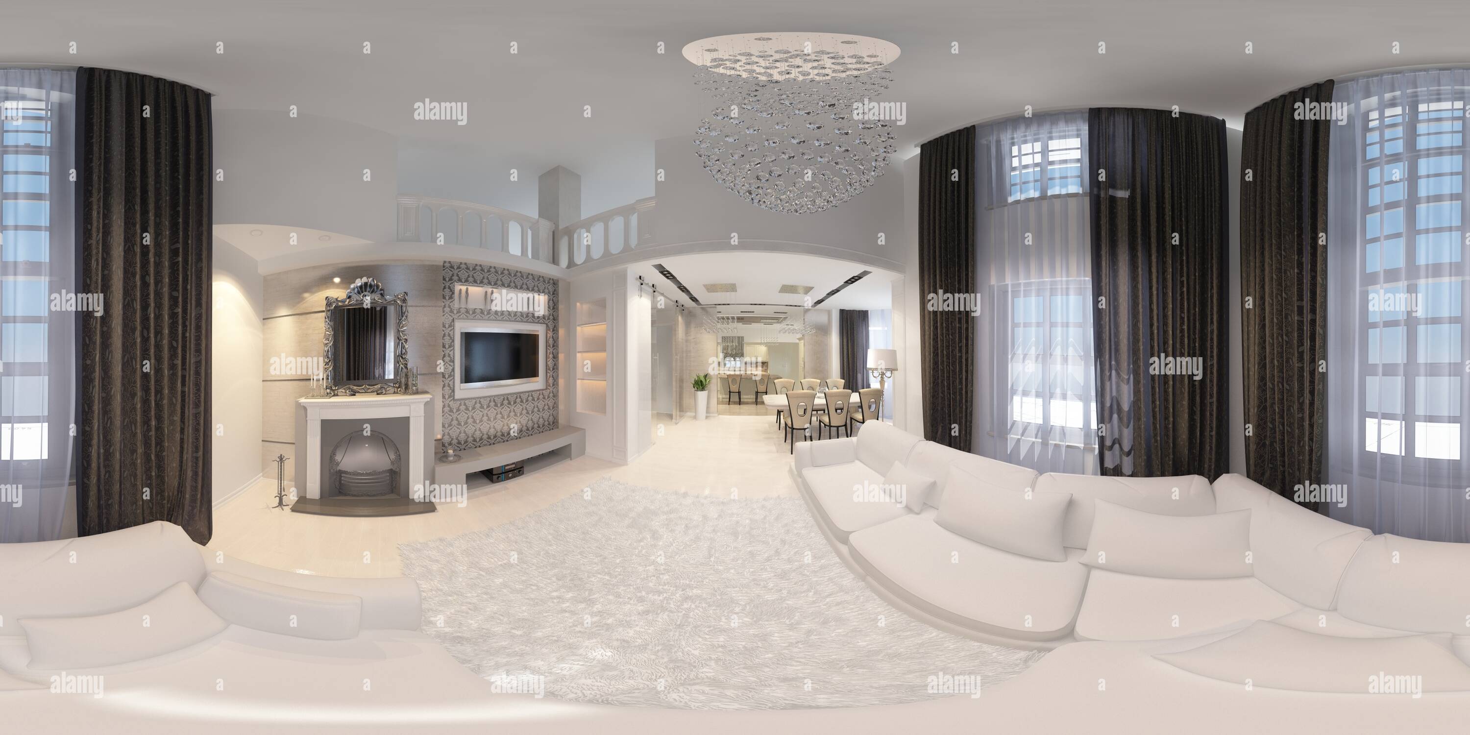 360° view of design living room - Alamy