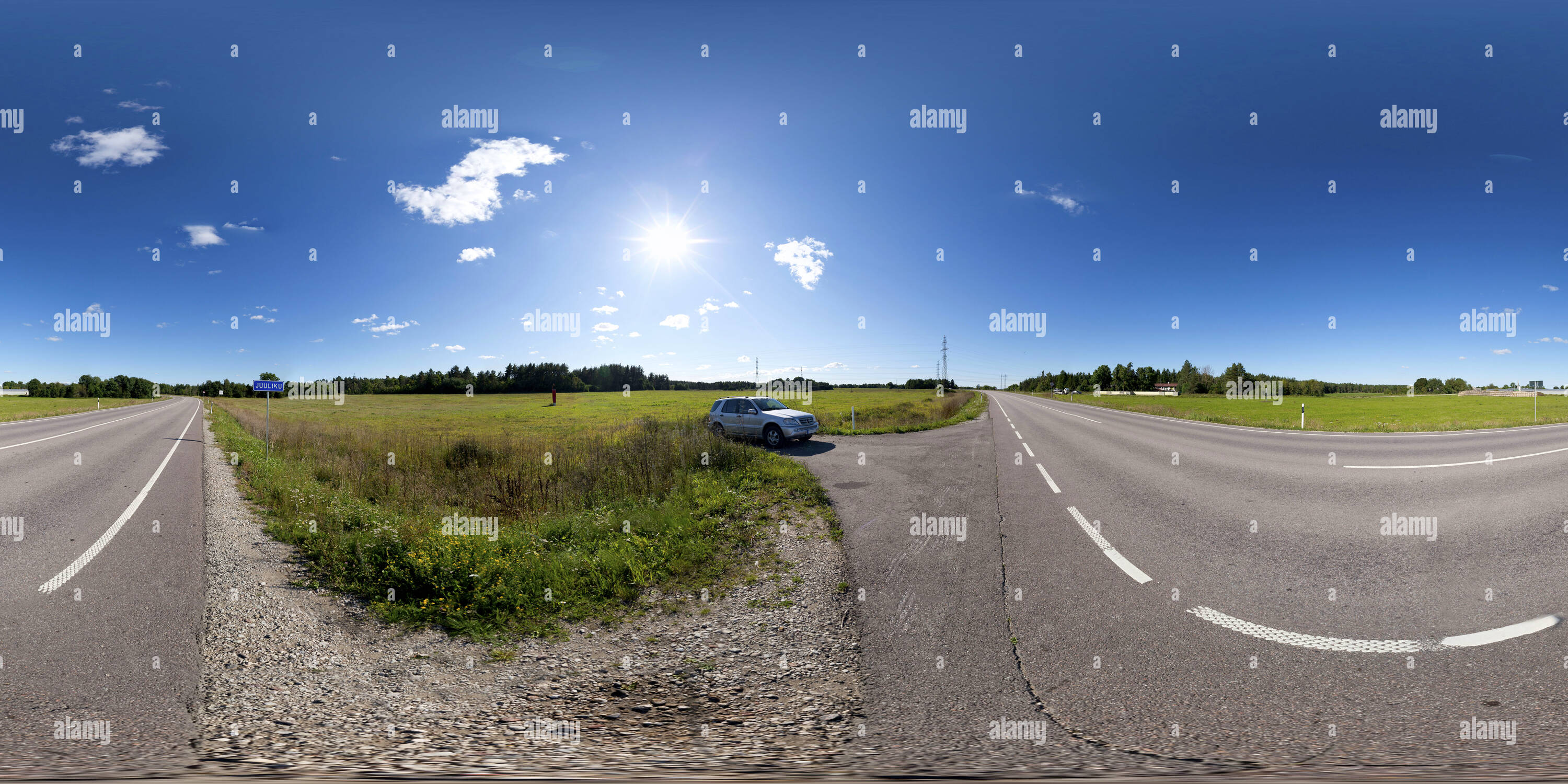 360° view of Highway in Estonia - Alamy
