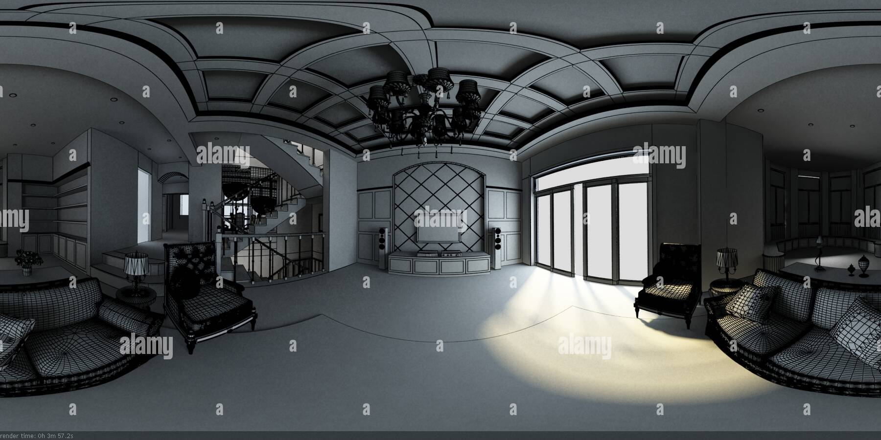 360° view of 3D 360 Max Living room concept - Alamy