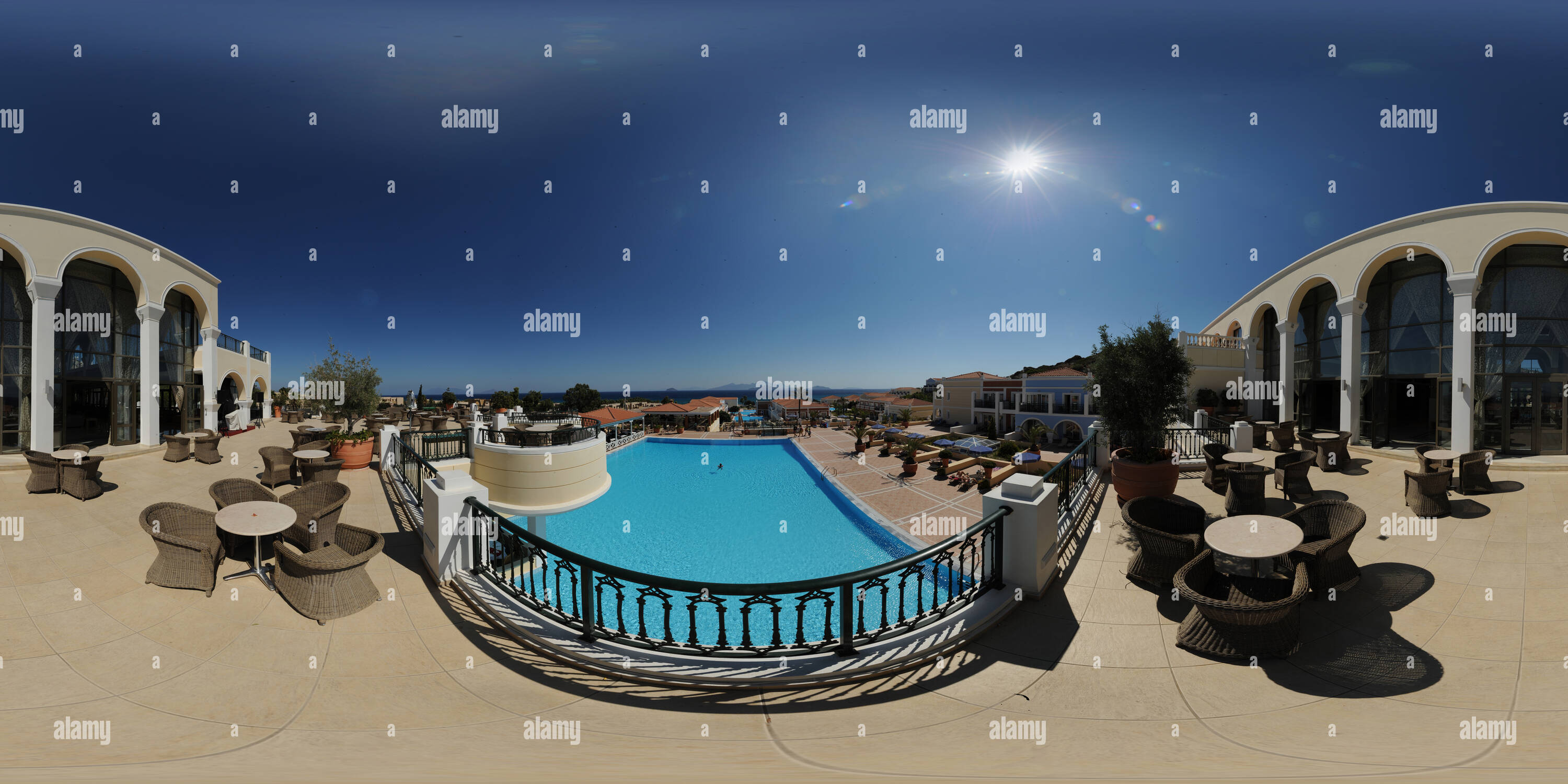 360° view of Alone in the swimming pool in Porto Bello Royal Resort - Alamy
