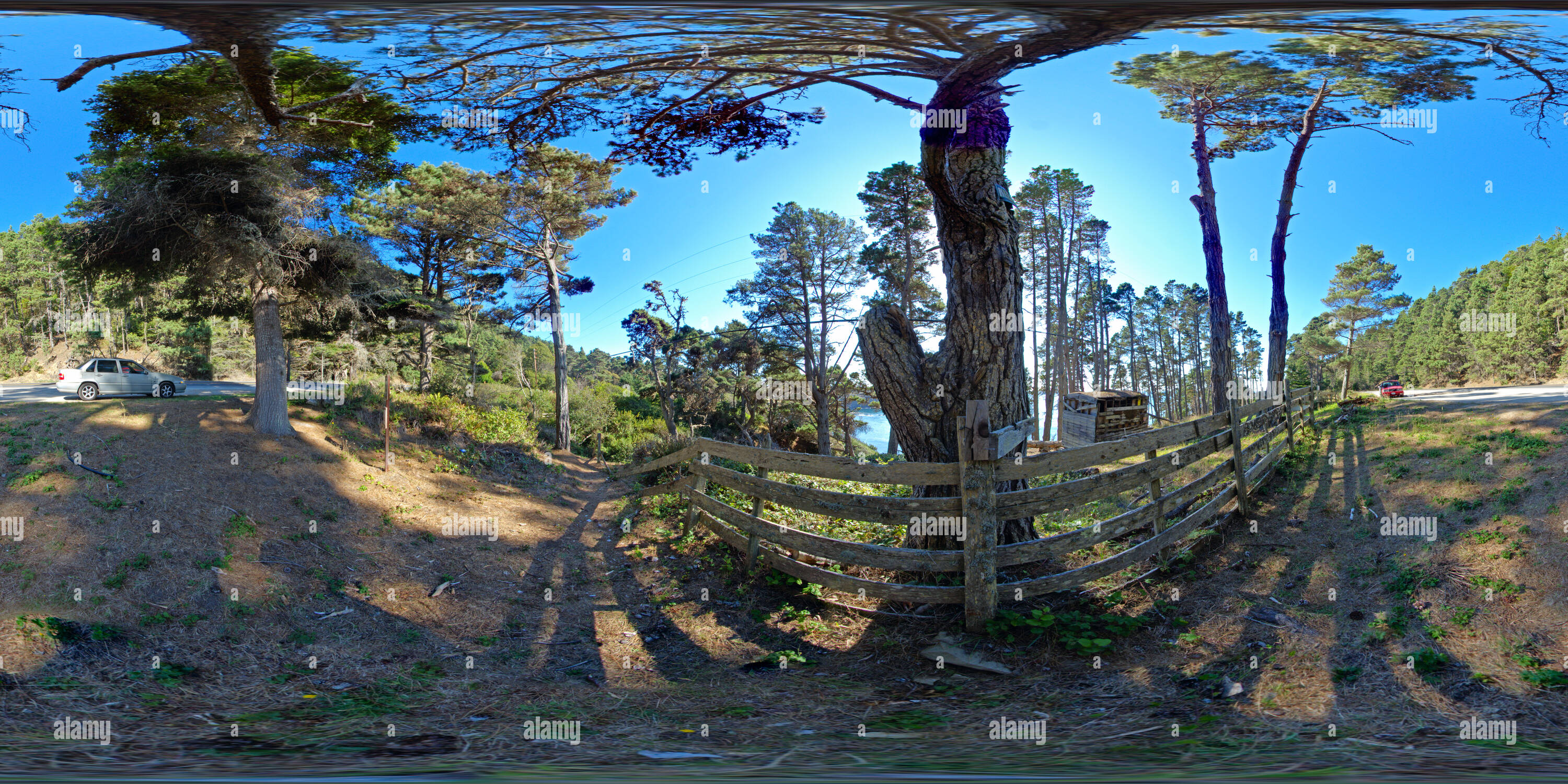 360° view of Glimpse of the Pacific Ocean from Highway 1, Sonoma County ...