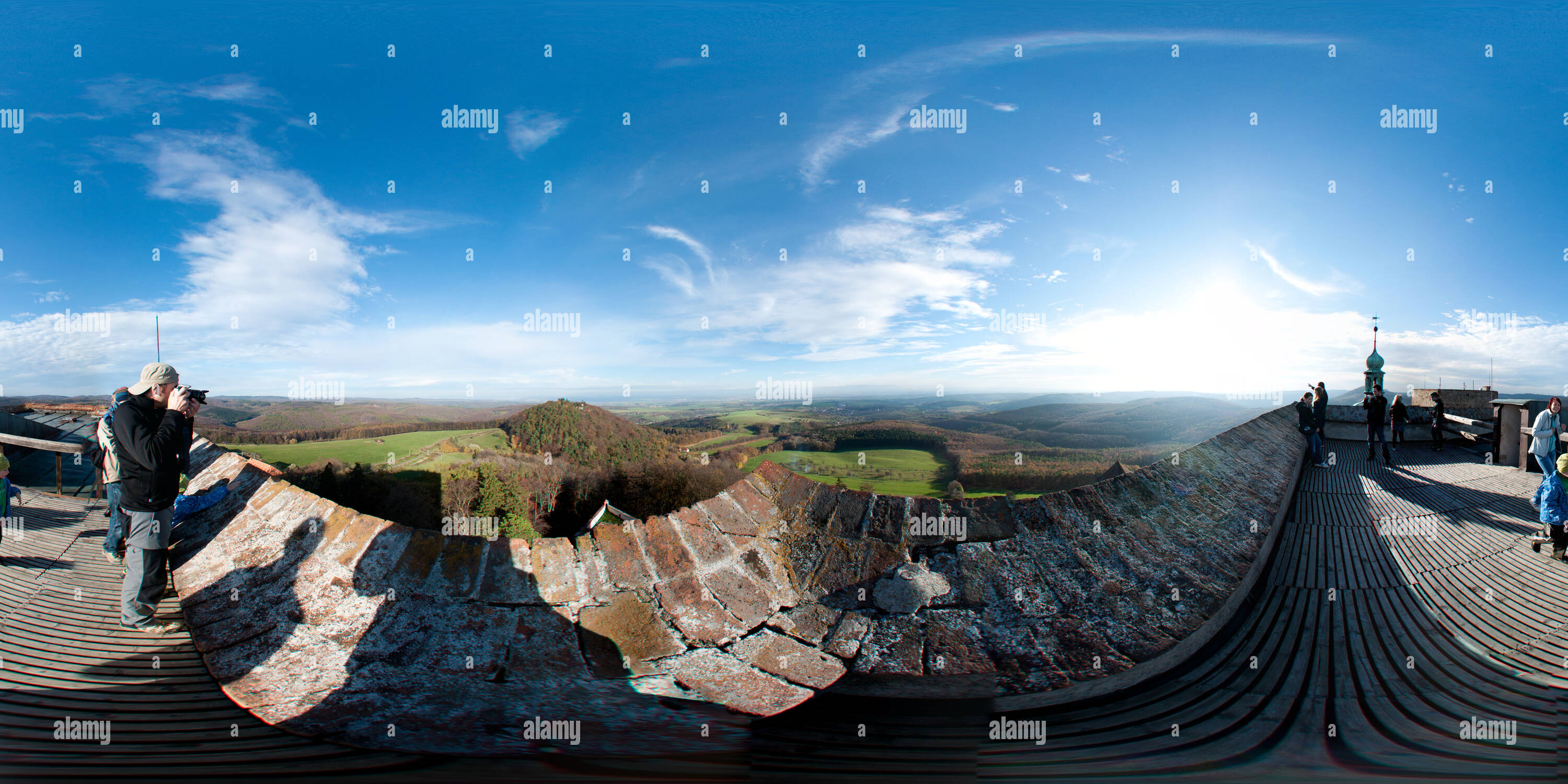 360° view of Buchlov Castle - tower - Alamy