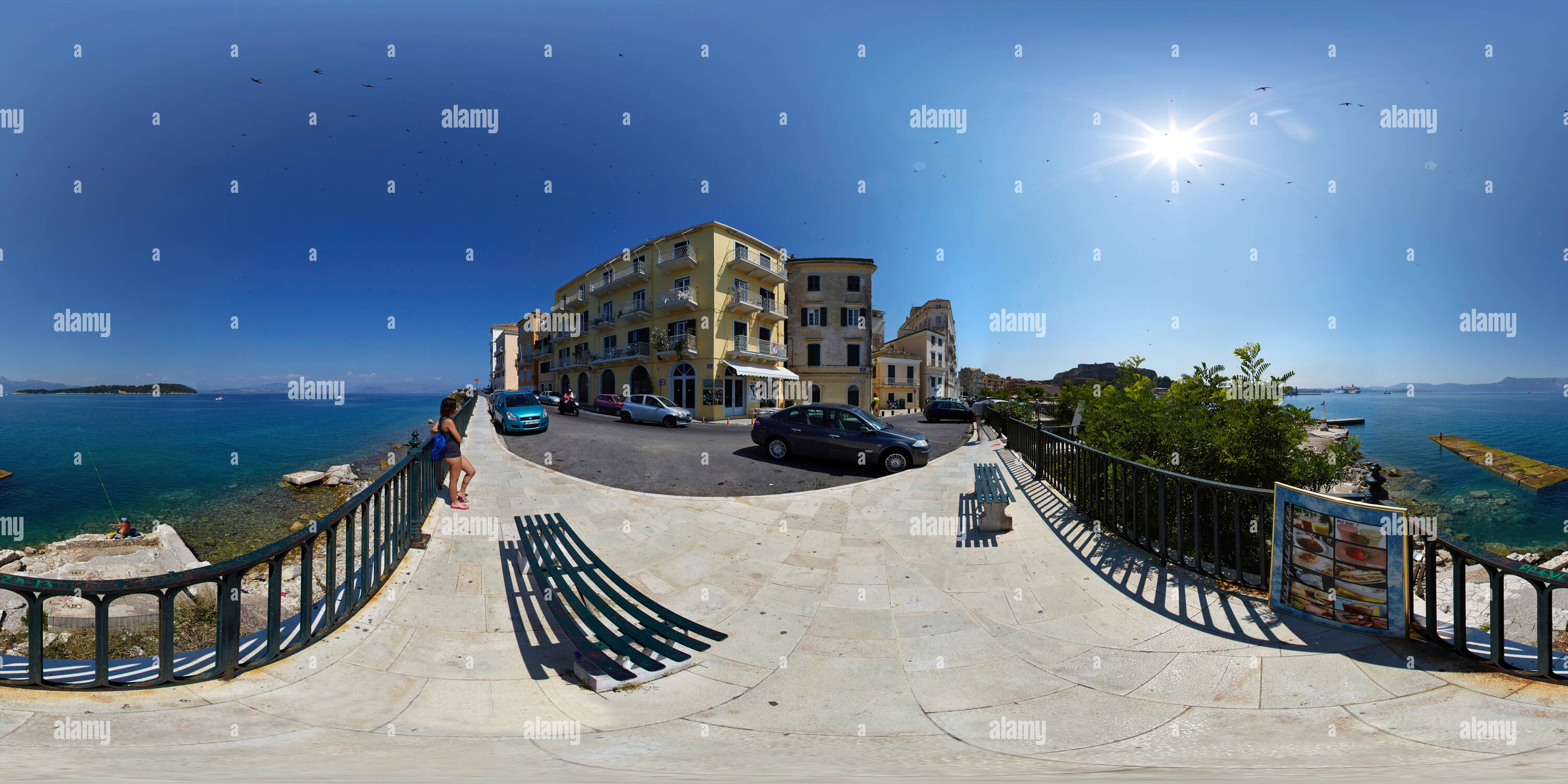 360° view of Embankment on the seaside in Corfu, Greece - Alamy