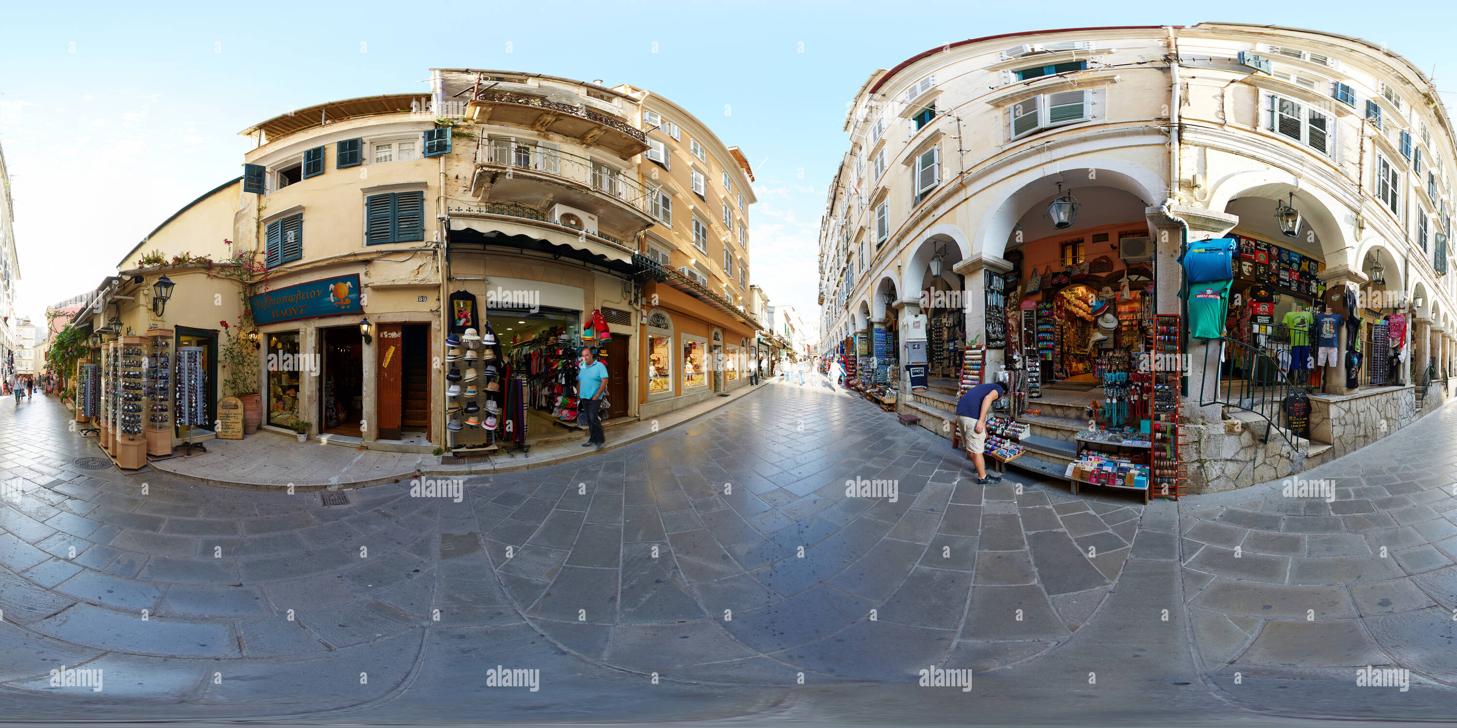 360° view of Street of Corfu town, Greece - Alamy