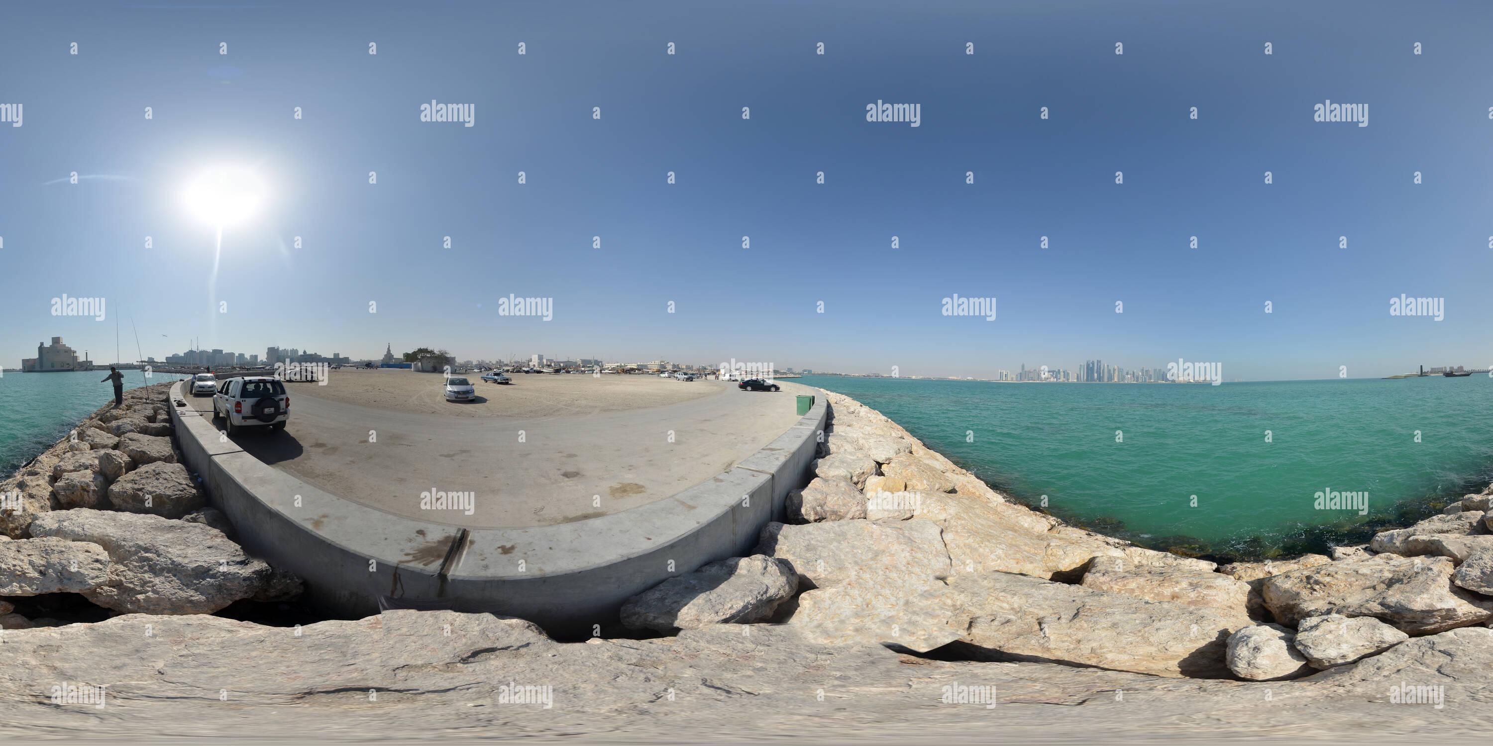 360° view of Dhow Harbor, Corniche St., Doha - Alamy
