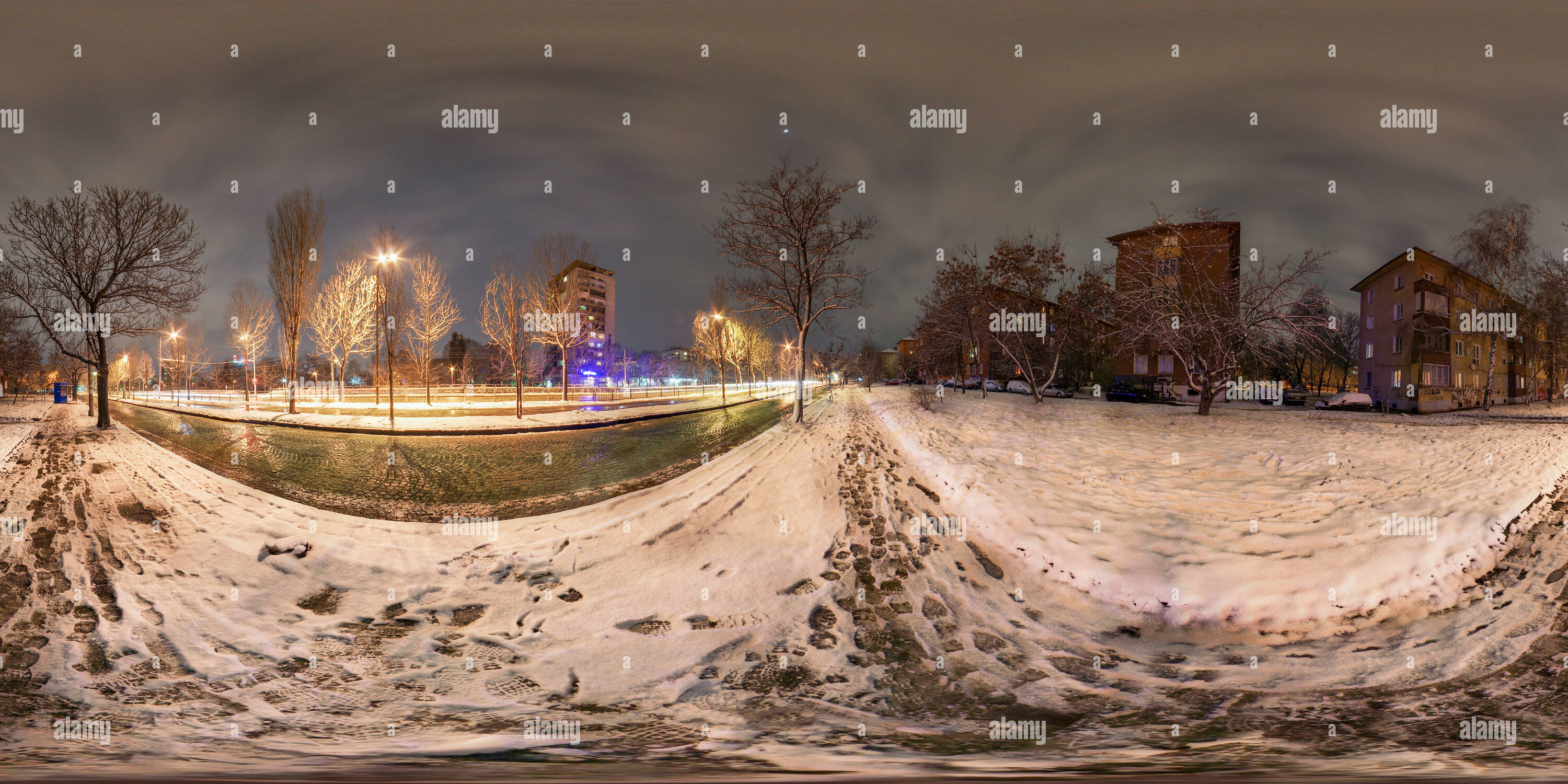 360° view of Late winter evening in Lagera, Sofia - Alamy