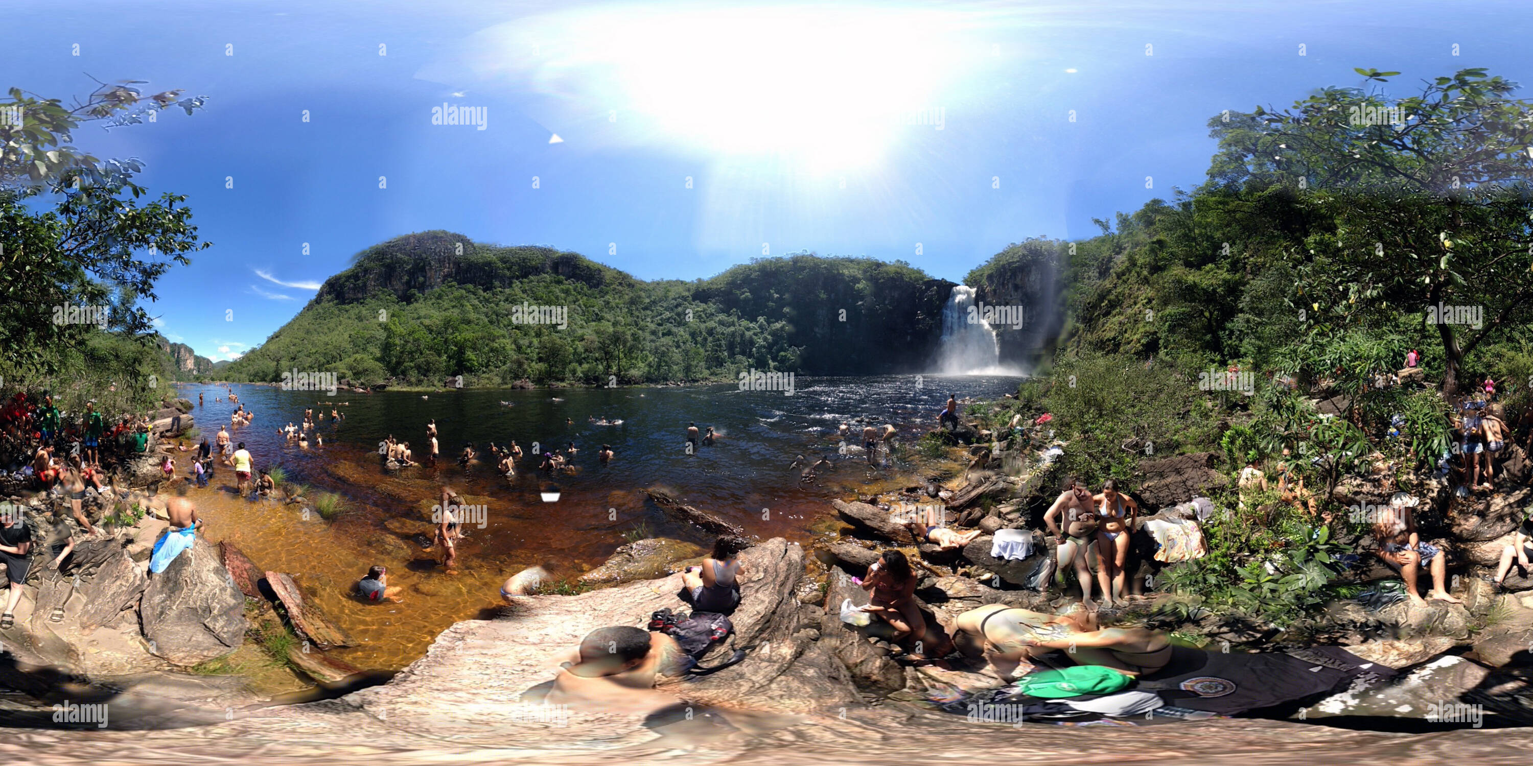 360° view of Black River Waterfalls 80m - Alamy