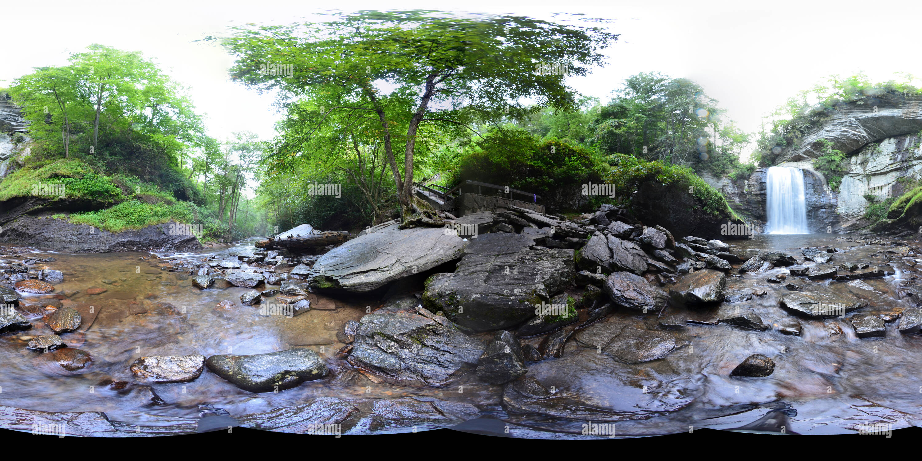 360° view of Looking Glass Falls - Alamy