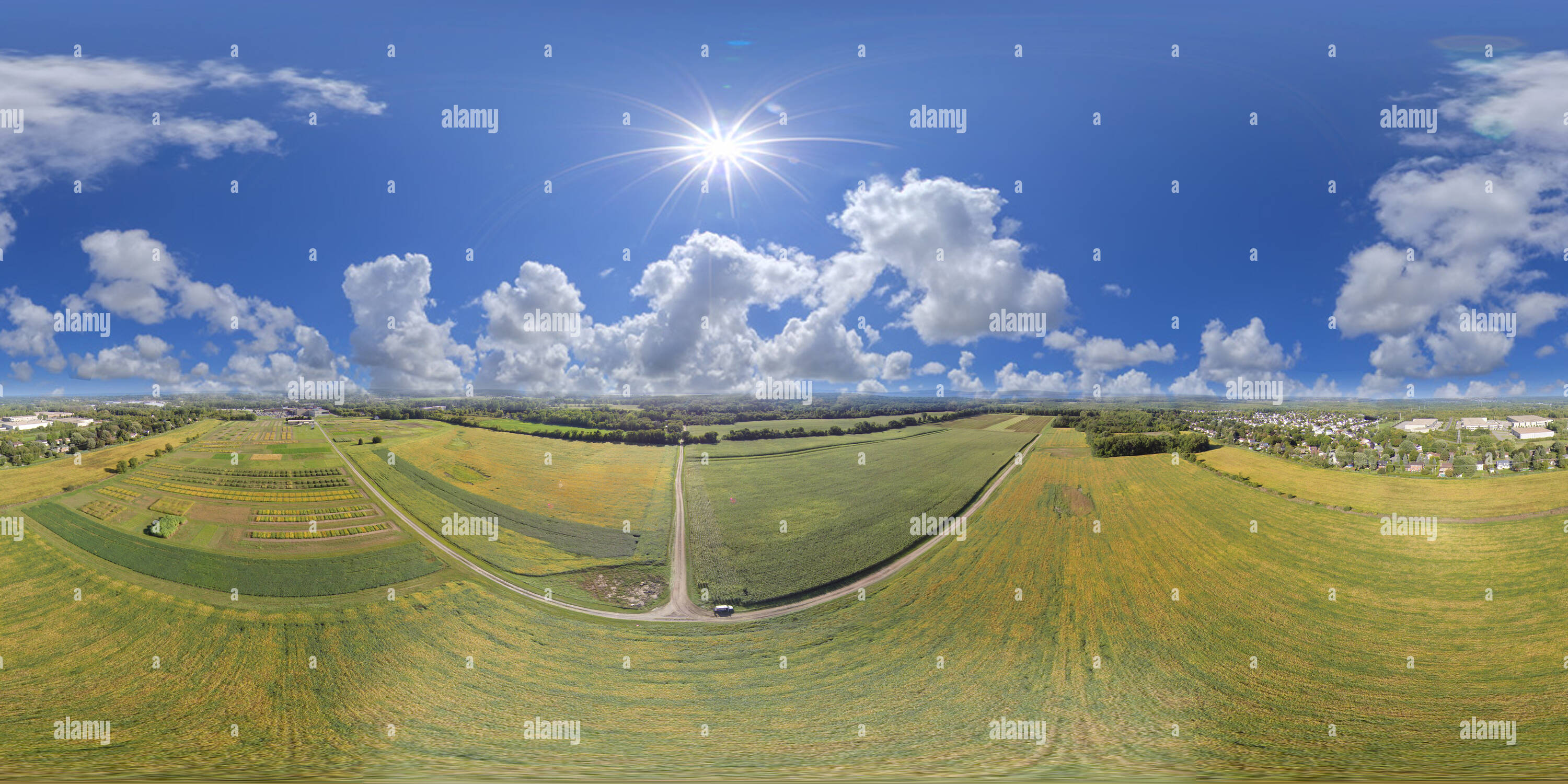 360° view of Panorama at agricultural field Bois de la Roche - Alamy