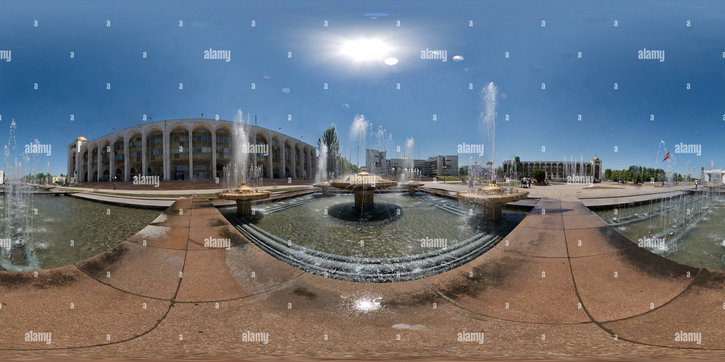 360° view of fountains, Ala-Too Palace, Bishkek, Kyrgyzstan - Alamy