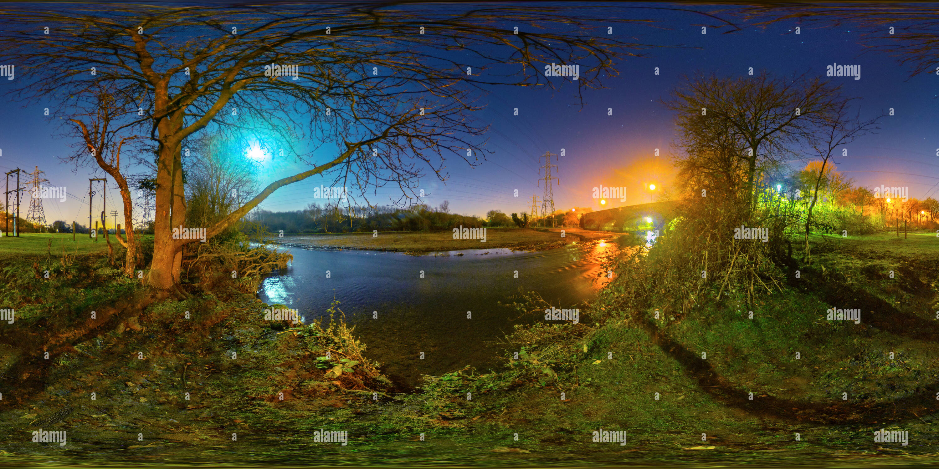 360° view of River Biam bridge - Alamy