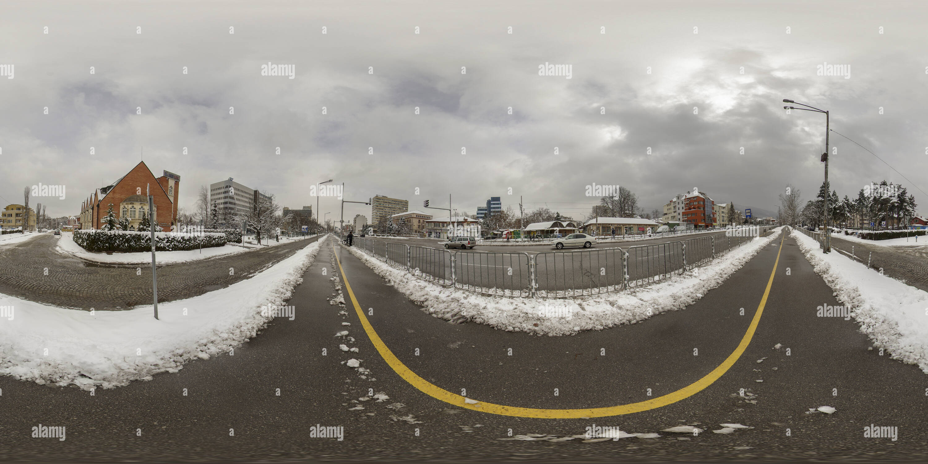 360° view of Lev Ins building in Ovcha Kupel at Christmas afternoon, Sofia - Alamy