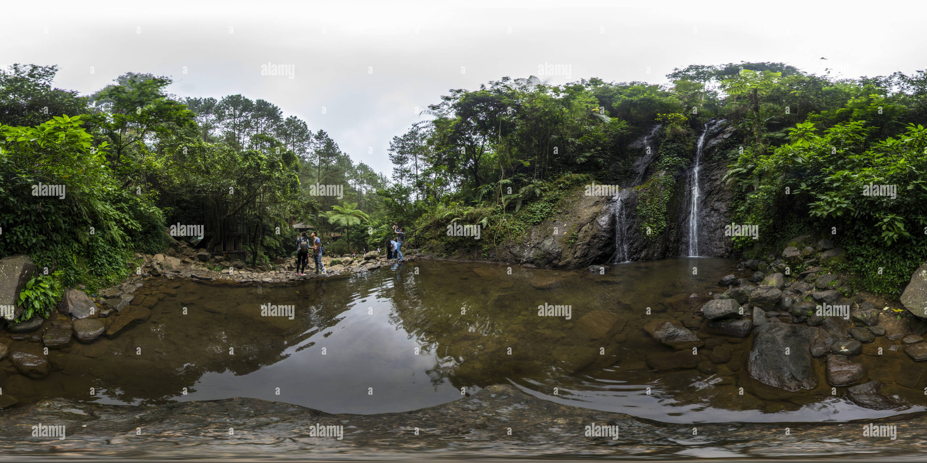 360° view of Curug 7 Cilember Waterfall - Alamy