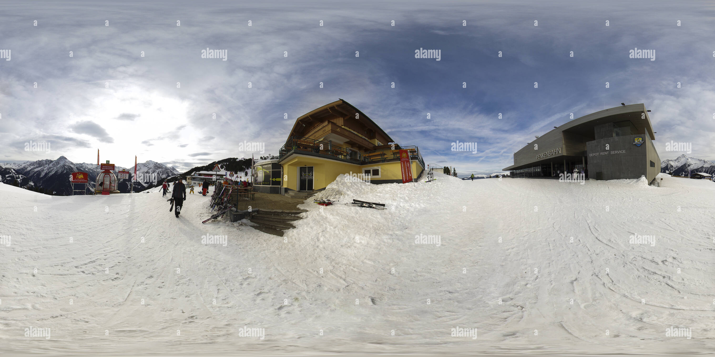 360° view of Penkenbahn upper station, Mayrhofen, Zillertal, Austria ...