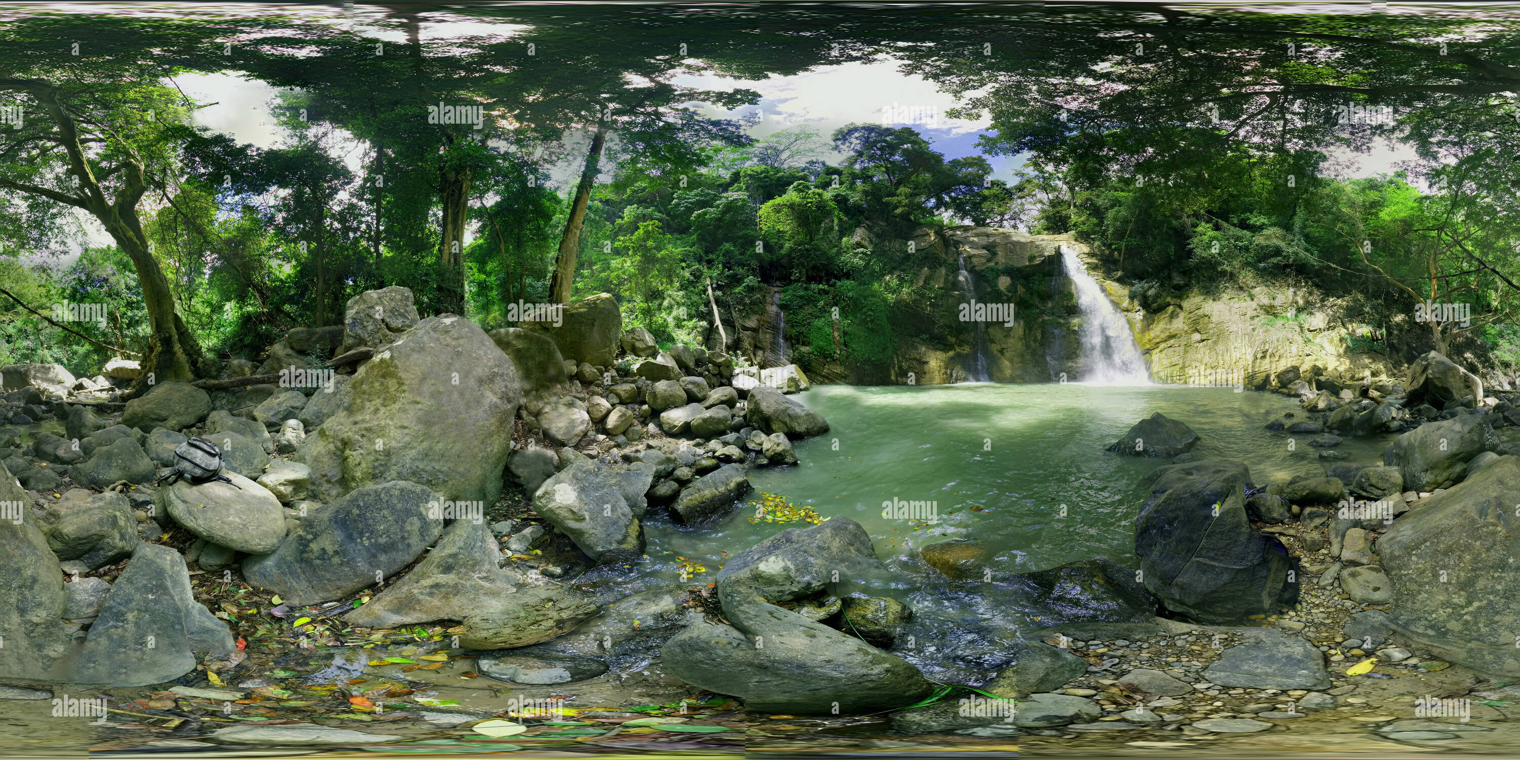 360° view of Ella Wala Waterfall near Wellawaya - Alamy