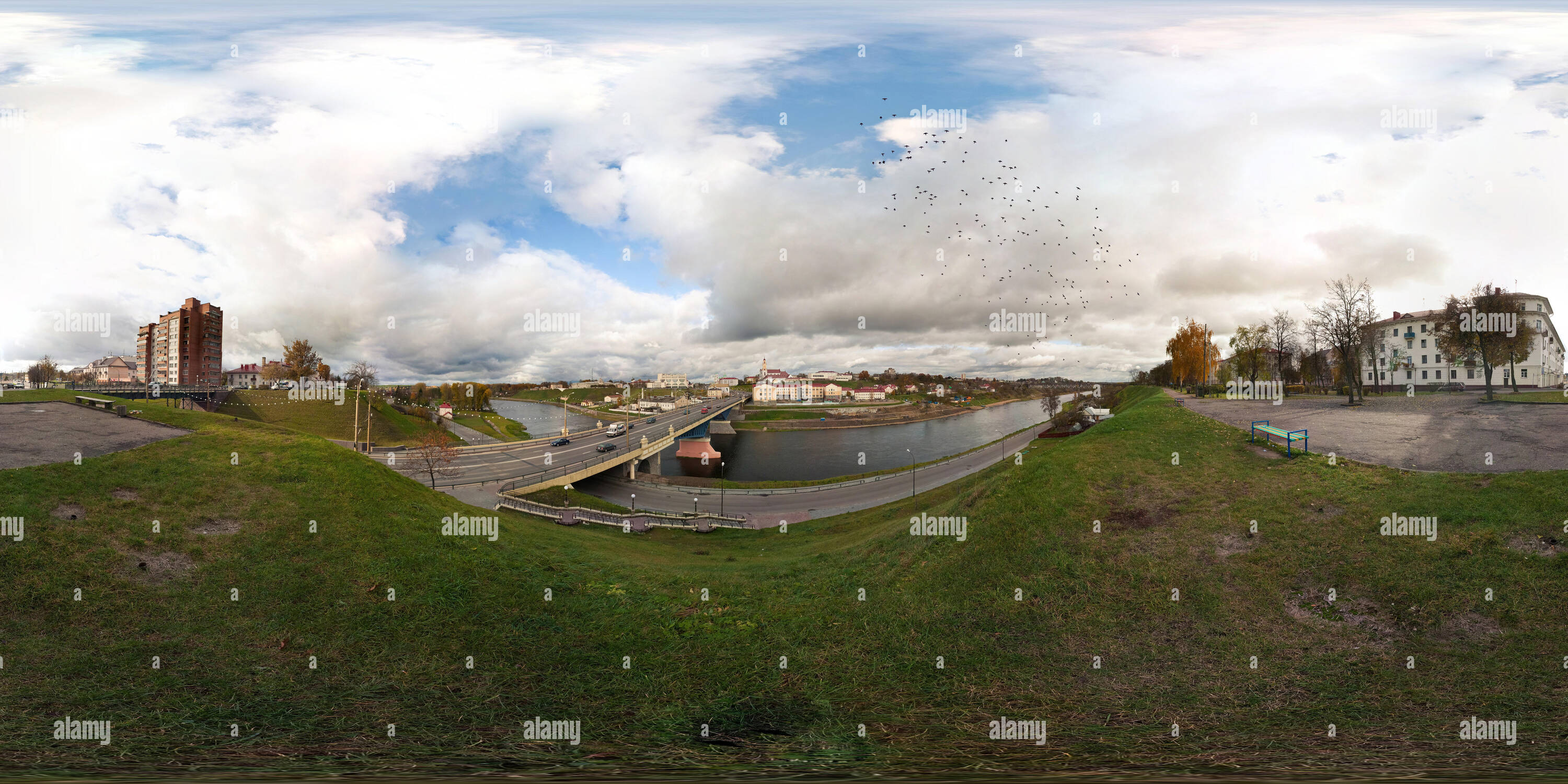 360° view of GRODNO, BELARUS - MAY 18, 2009: 360 panorama view near ...
