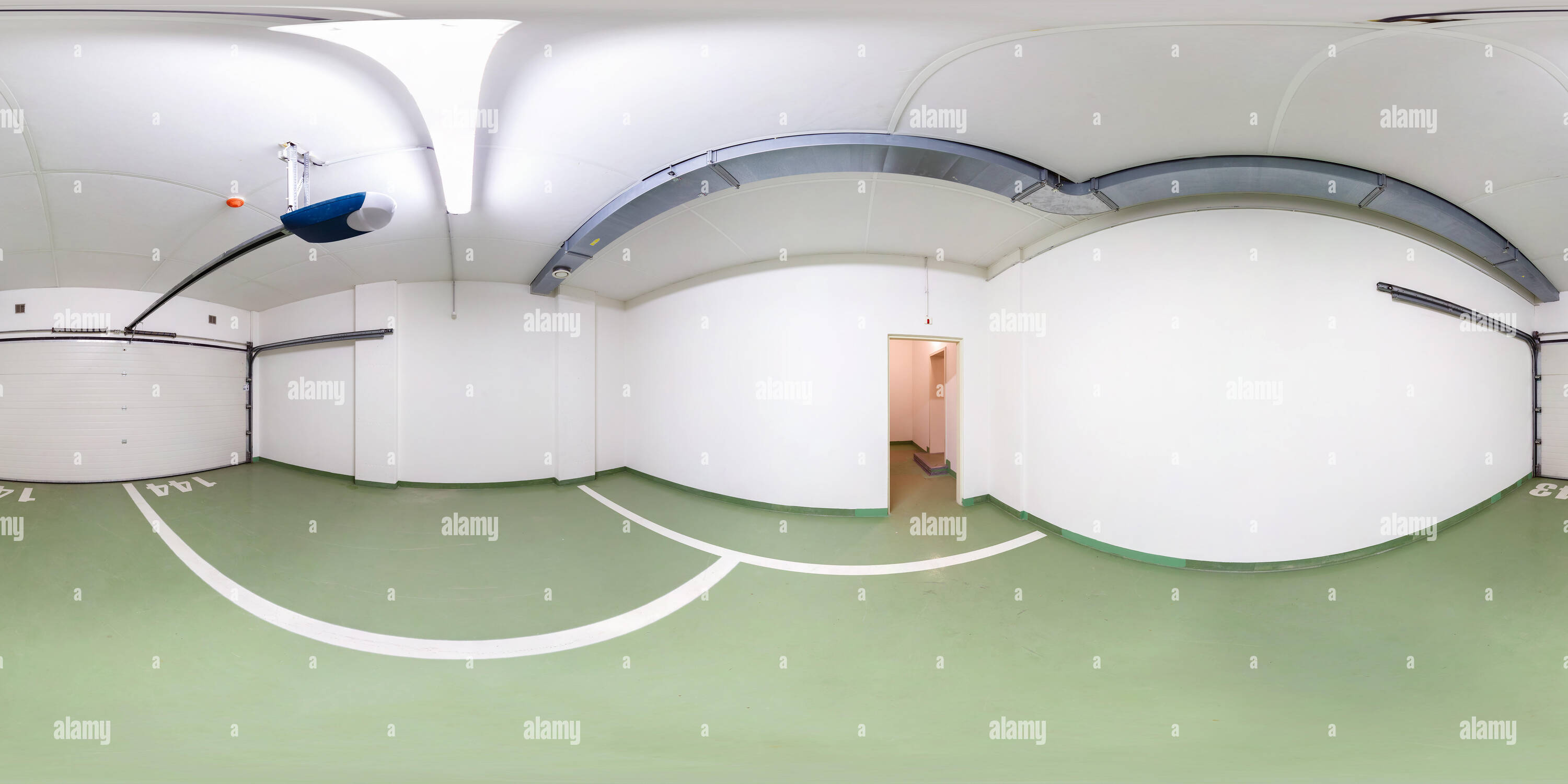360° view of 360 panorama view in interior of empty underground garage ...