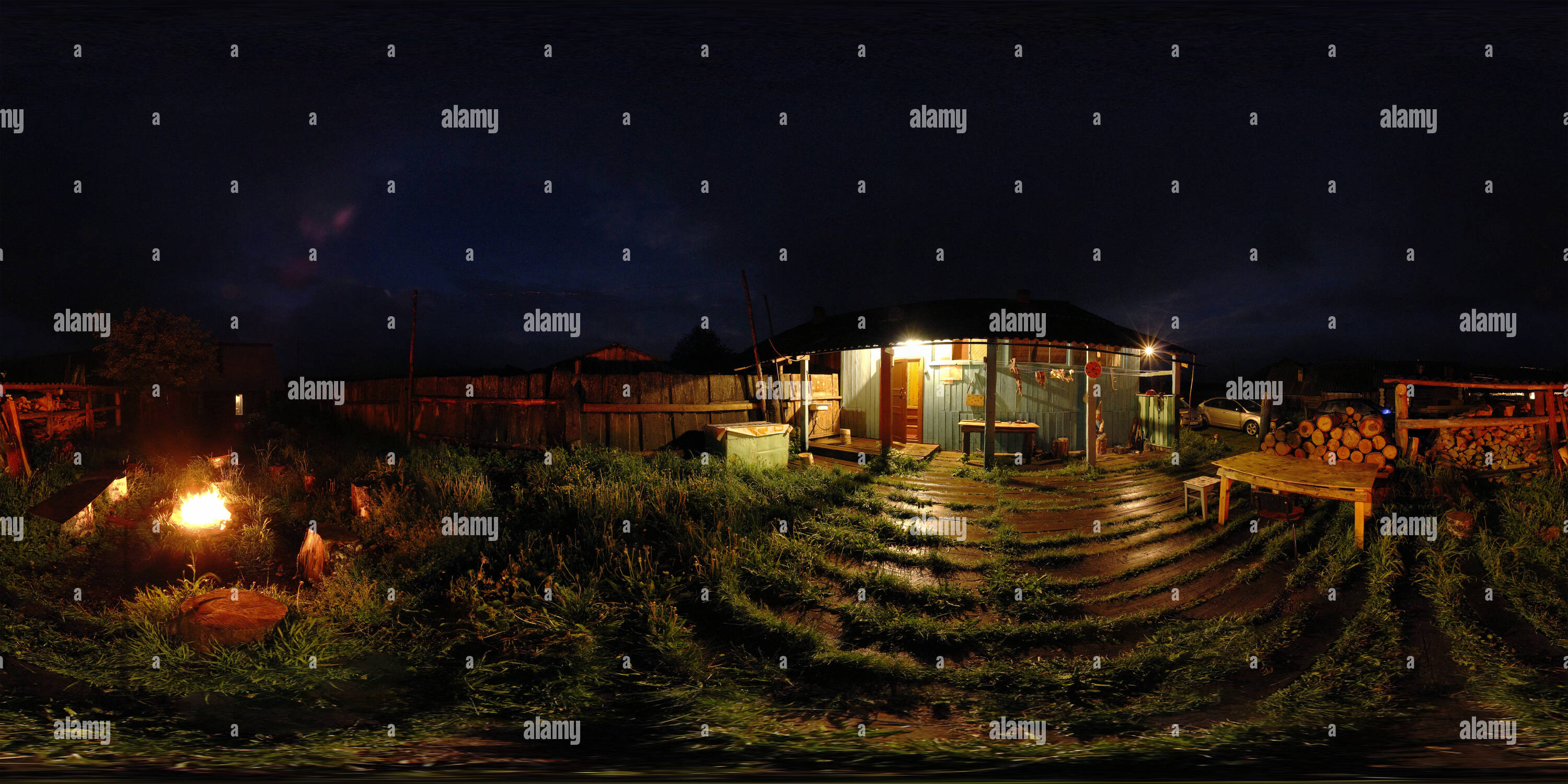 360° view of house in the village - Alamy