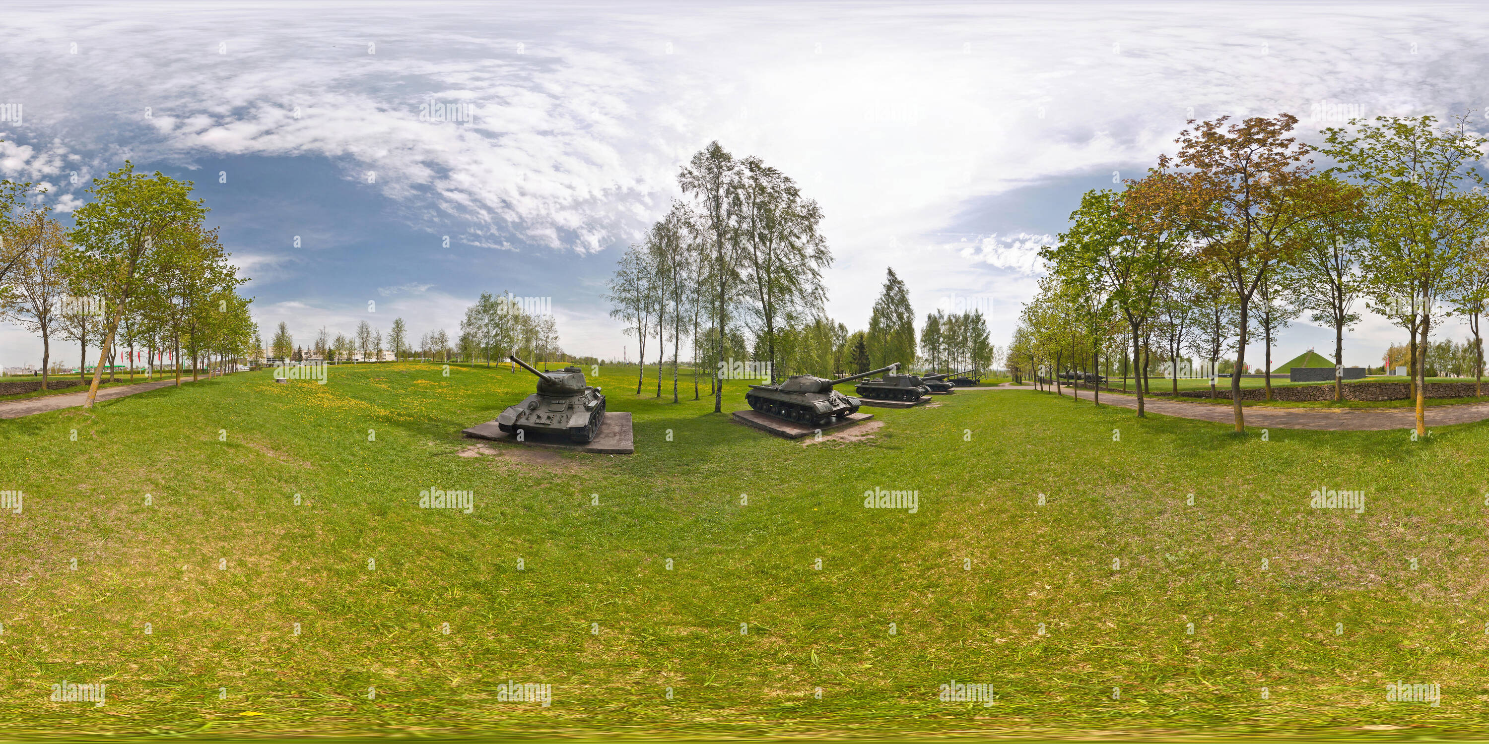 360° view of 360 panorama angle view in museum exhibition of heavy tank ...