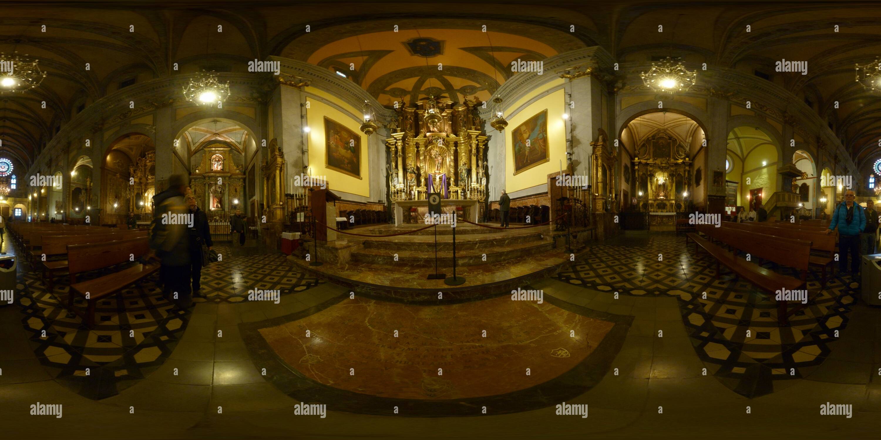 360° view of Iglesia de San Bartolome (interior), Soller; Mallorca - Alamy