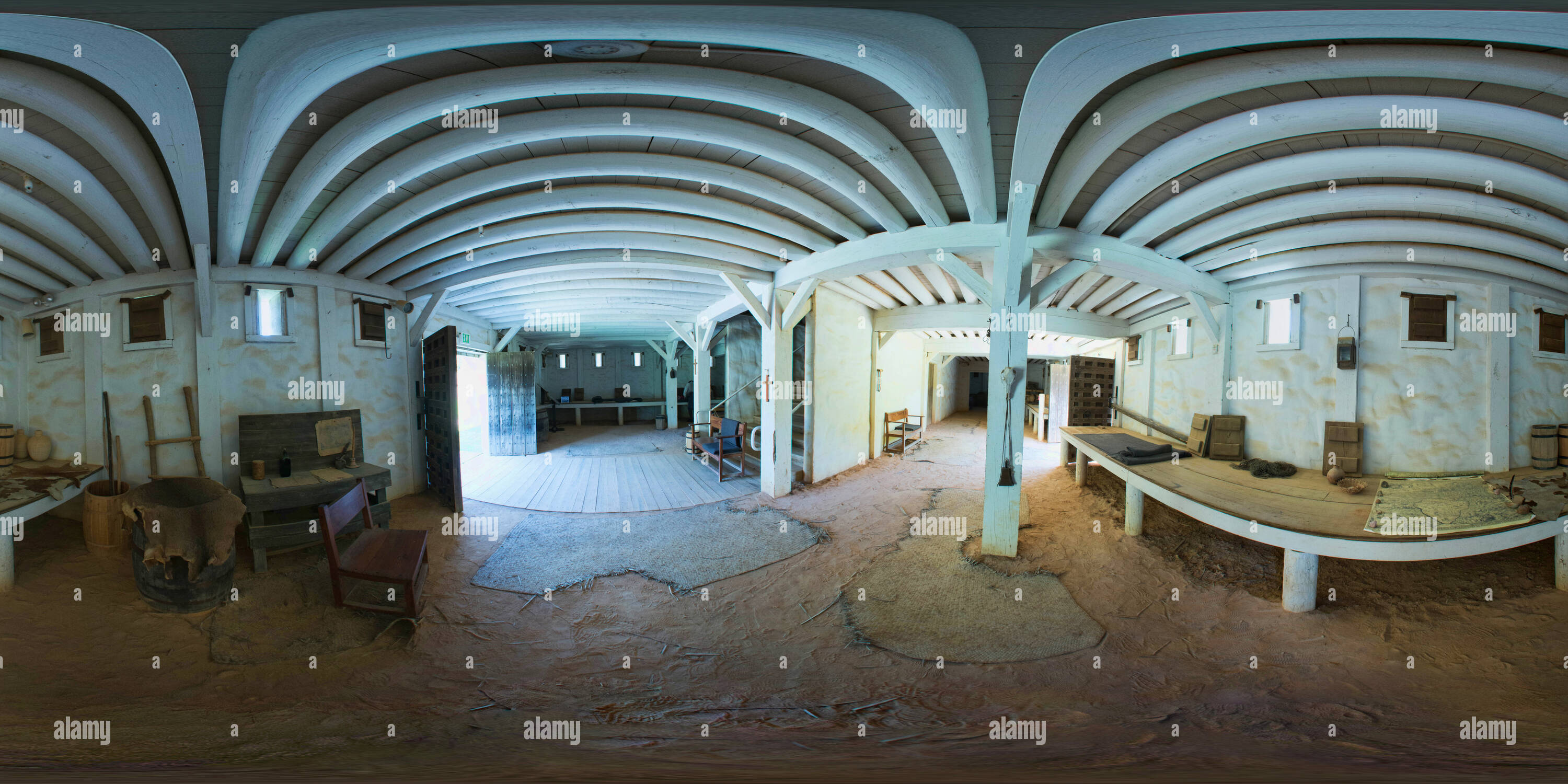 360° view of Spanish Fort Map Room - Mission San Luis - Alamy