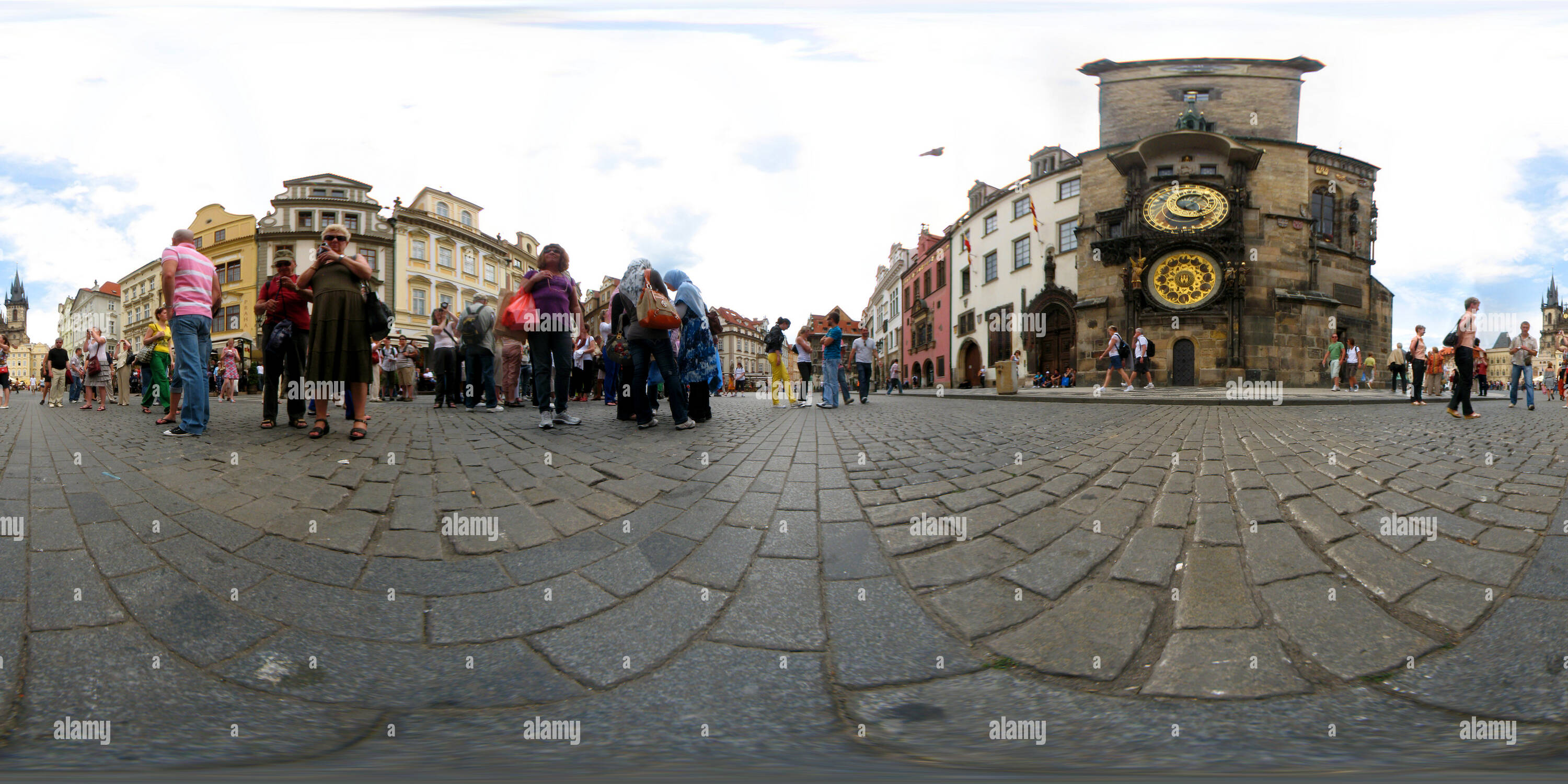 360° view of Astronomical Clock, Prague - Alamy