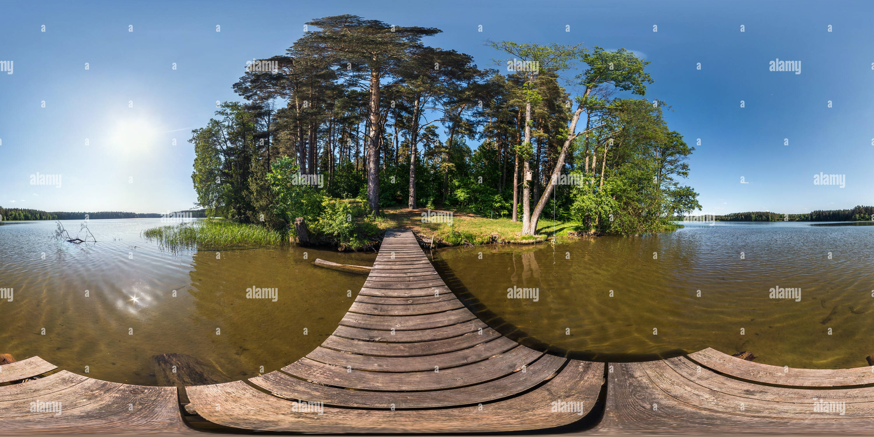 360° view of full seamless panorama 360 by 180 angle view on the pier ...