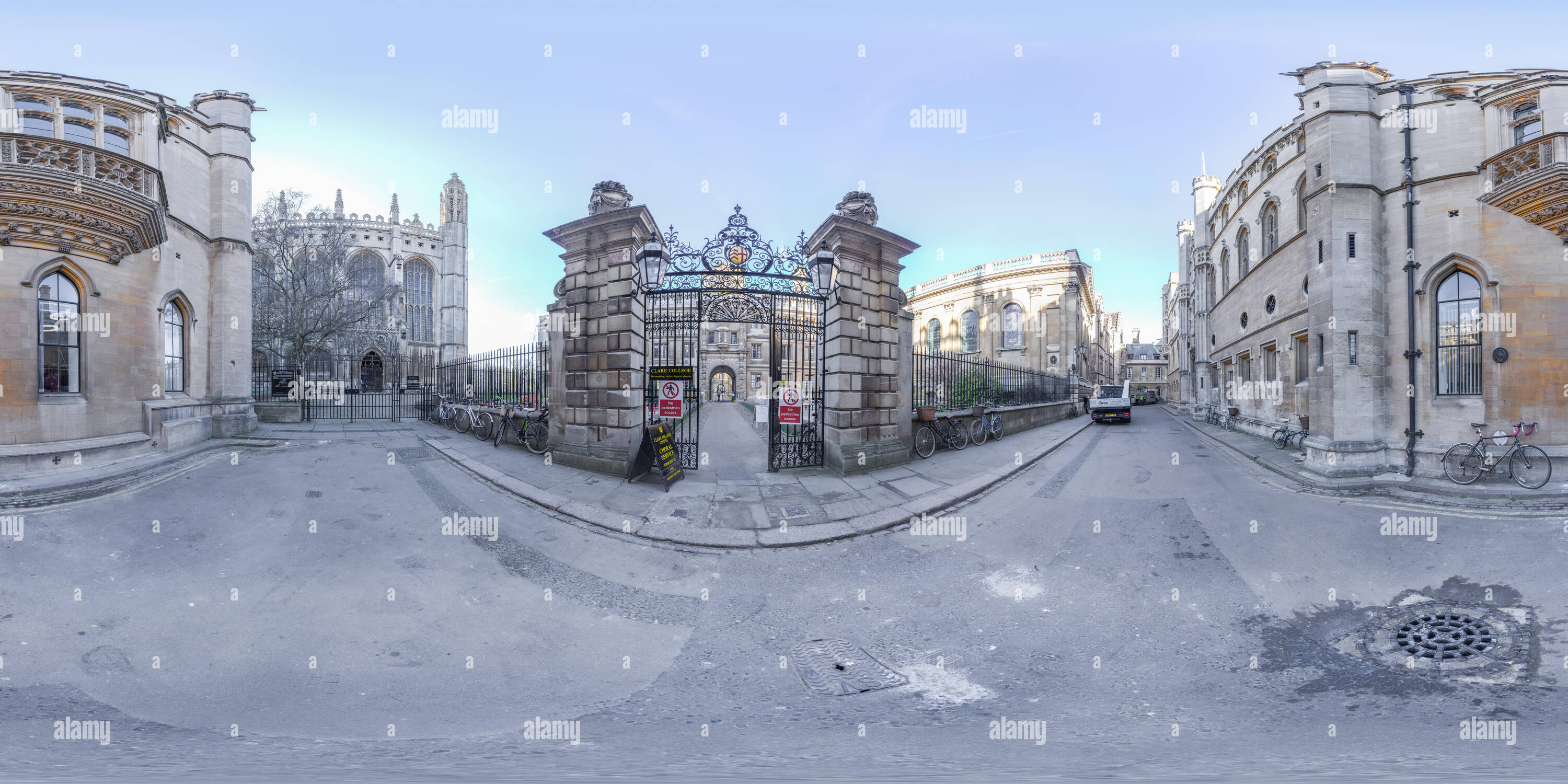 360° view of Early morning outside Clare college, University of ...