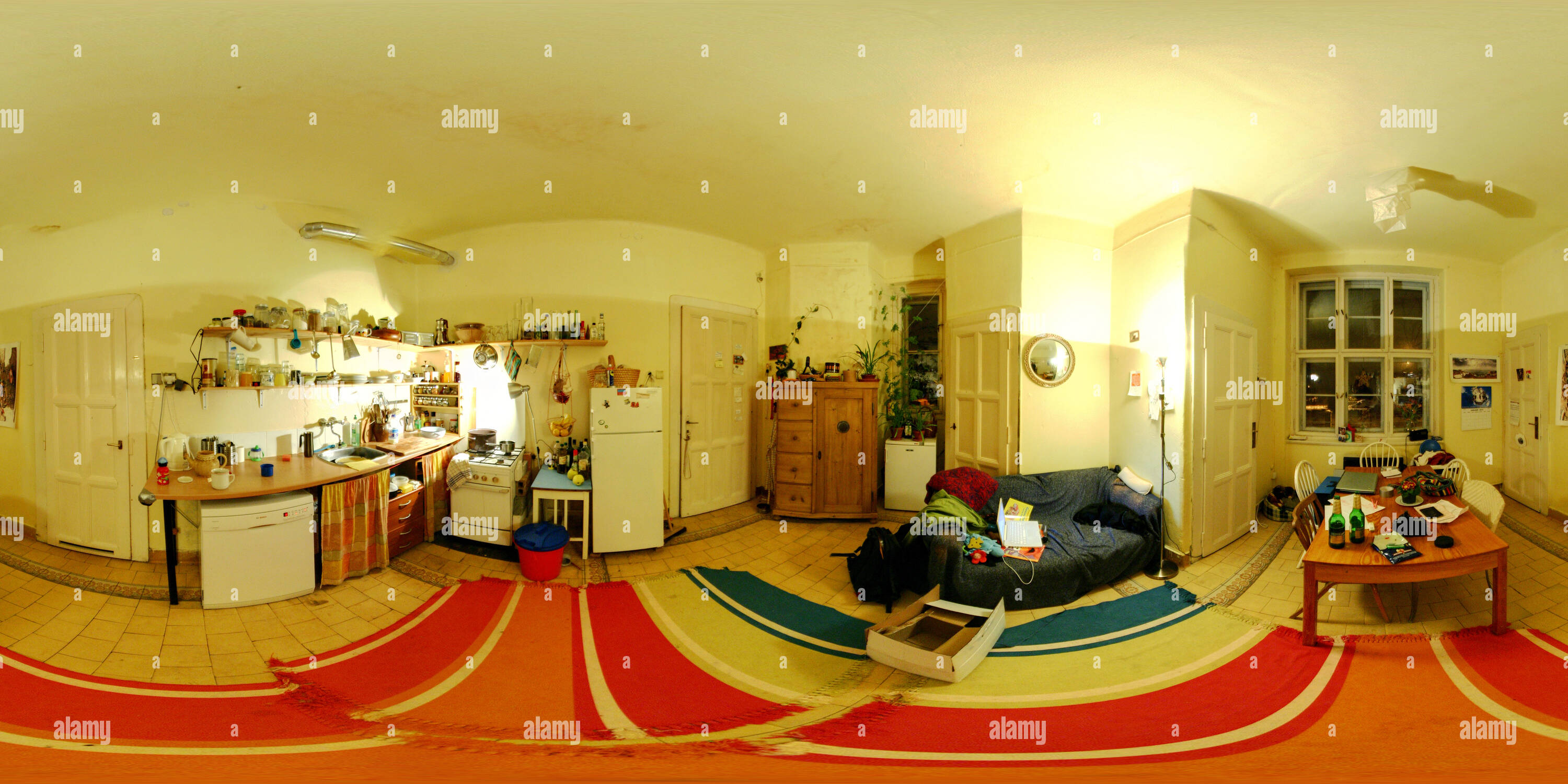 360° view of night kitchen 2 - Alamy