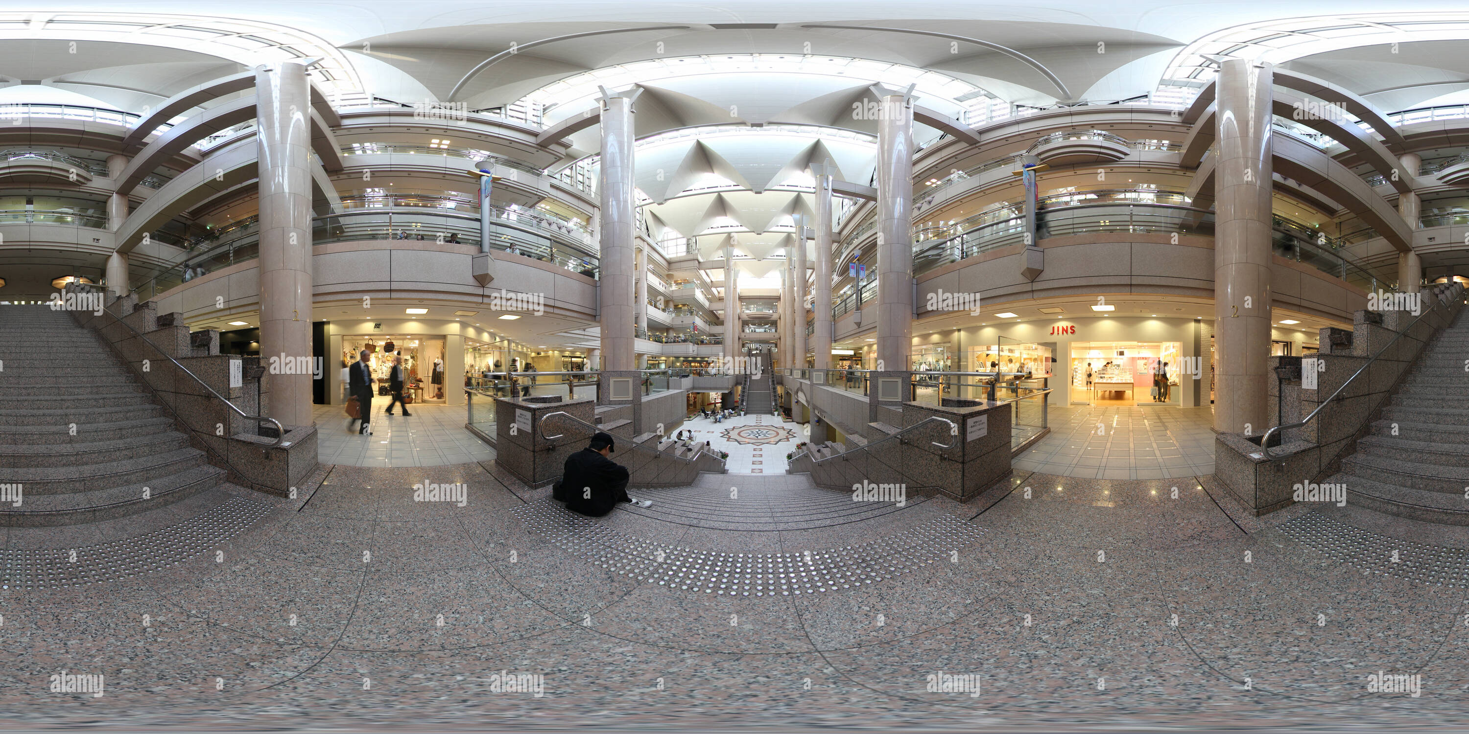 360° view of Yokohama Landmark Tower interior - Alamy