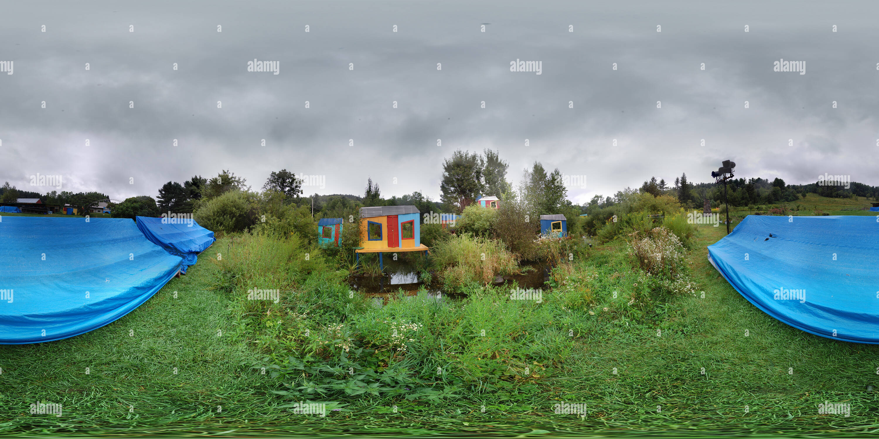 360° view of Double Edge—South American Town stage - Alamy