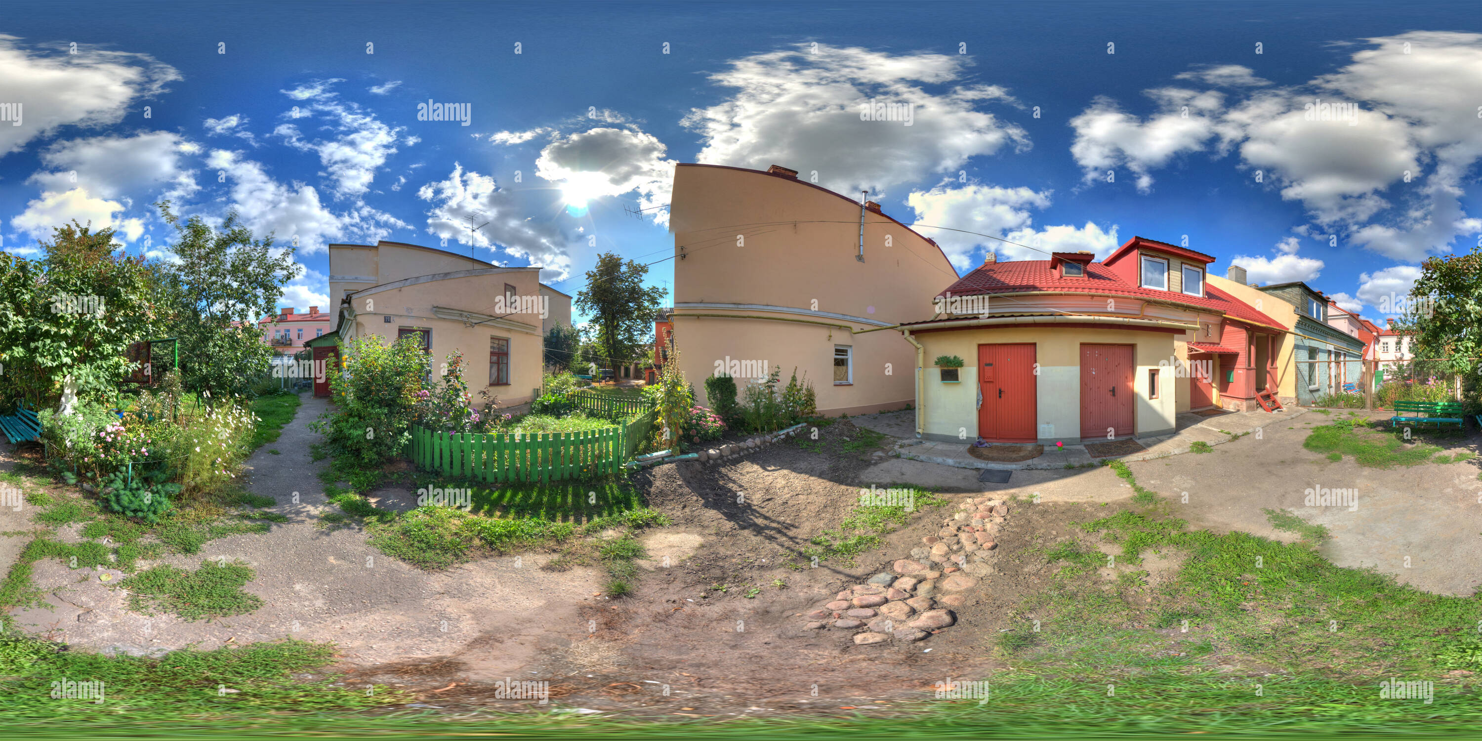 360° view of Courtyard on ul.Uritskogo in the historical part of Grodno ...