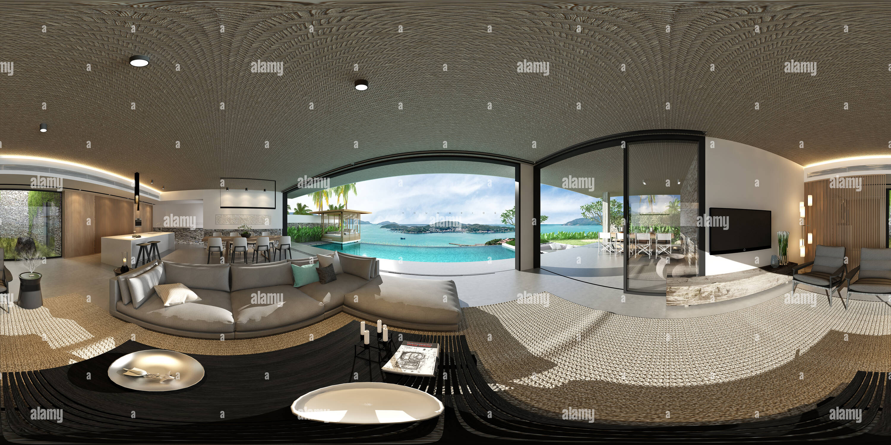 360° view of Ocean front villa - Alamy