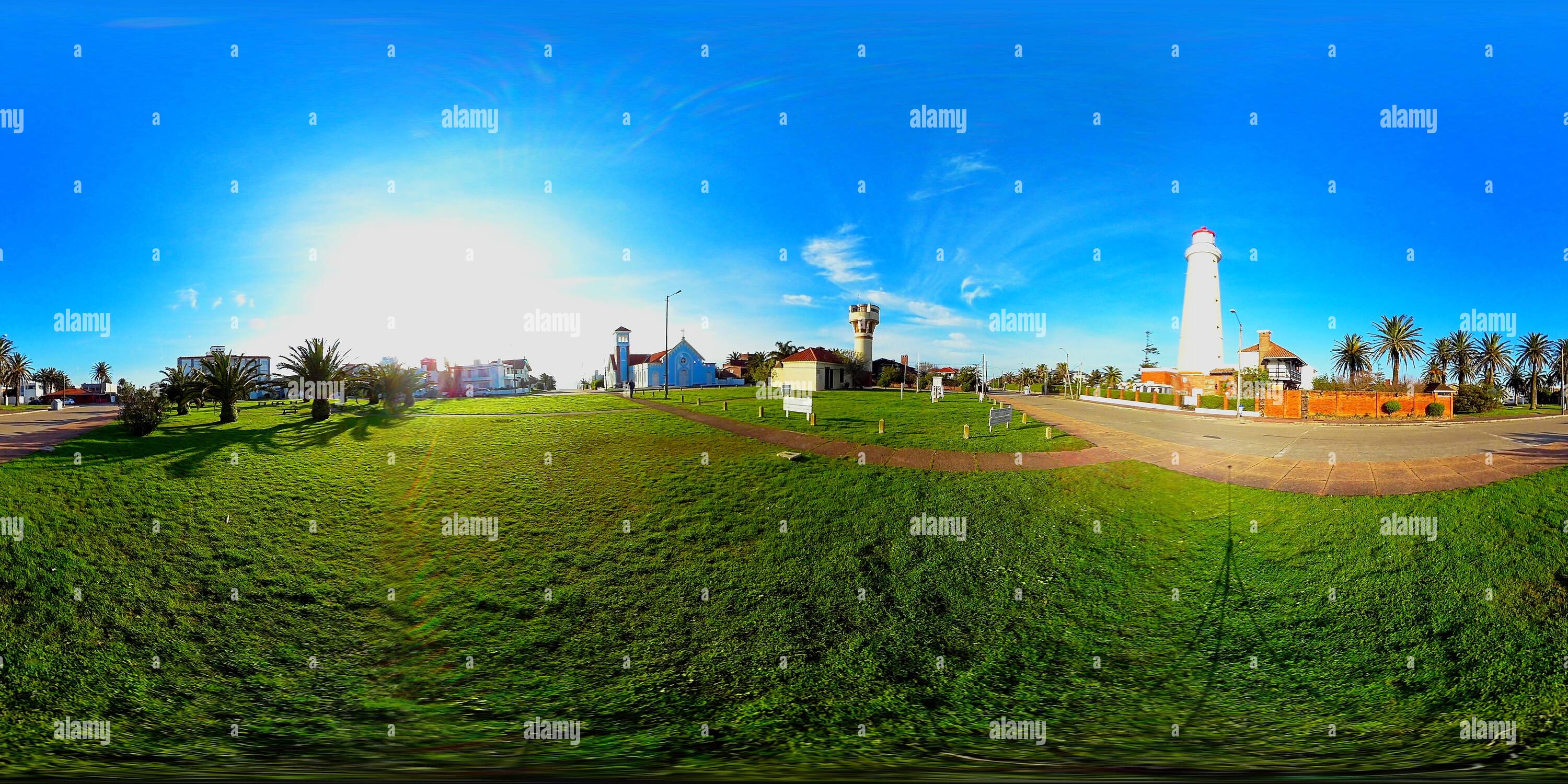 360° view of Faro, square and church at the tip. Punta del Este ...