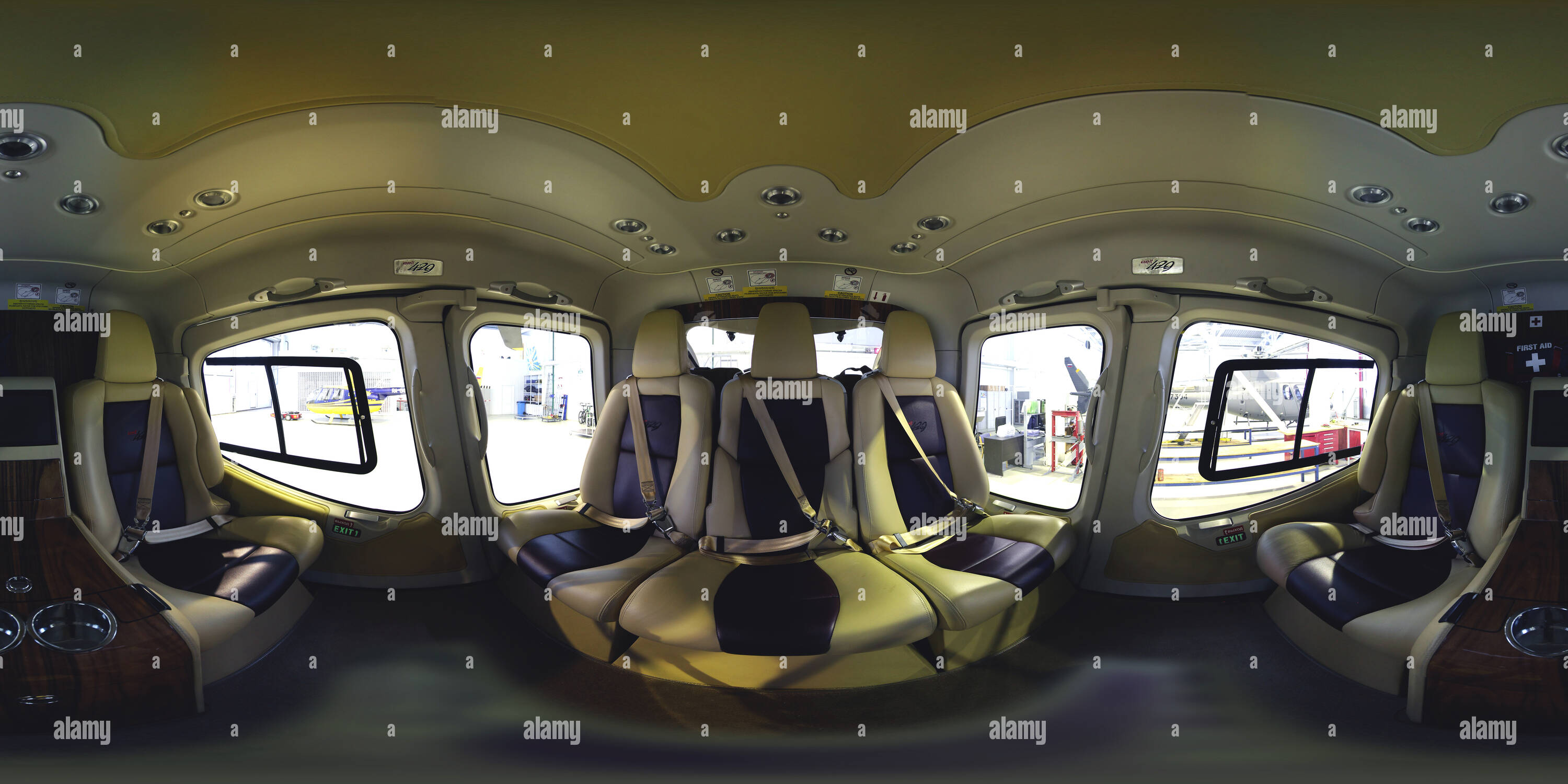 360° view of Passenger cabin Bell429 - Alamy