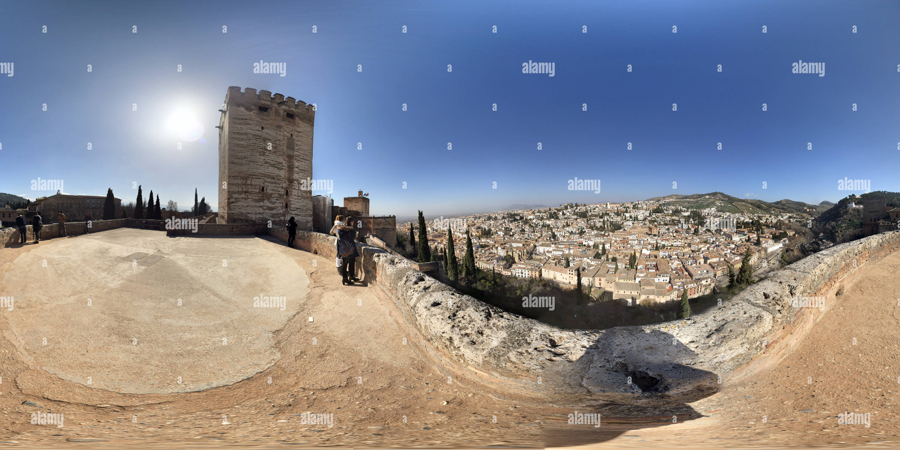 360° view of Above Granada. Alhambra - Alamy