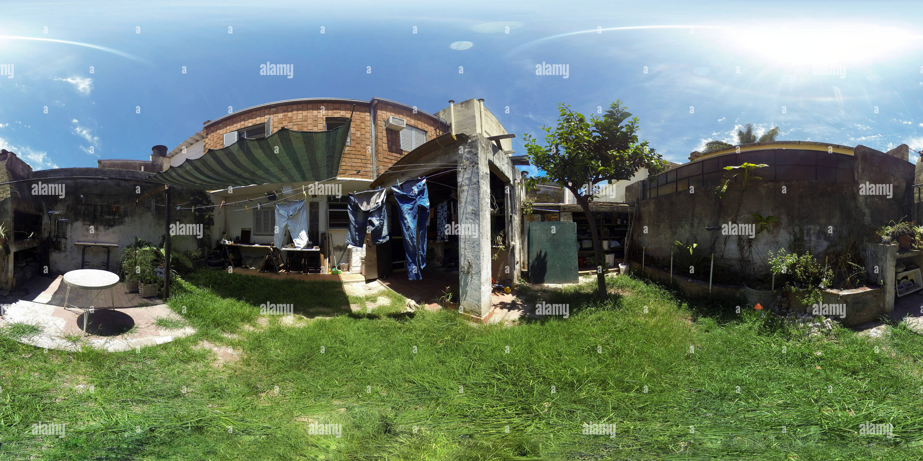 360° view of Yard with sun - Alamy