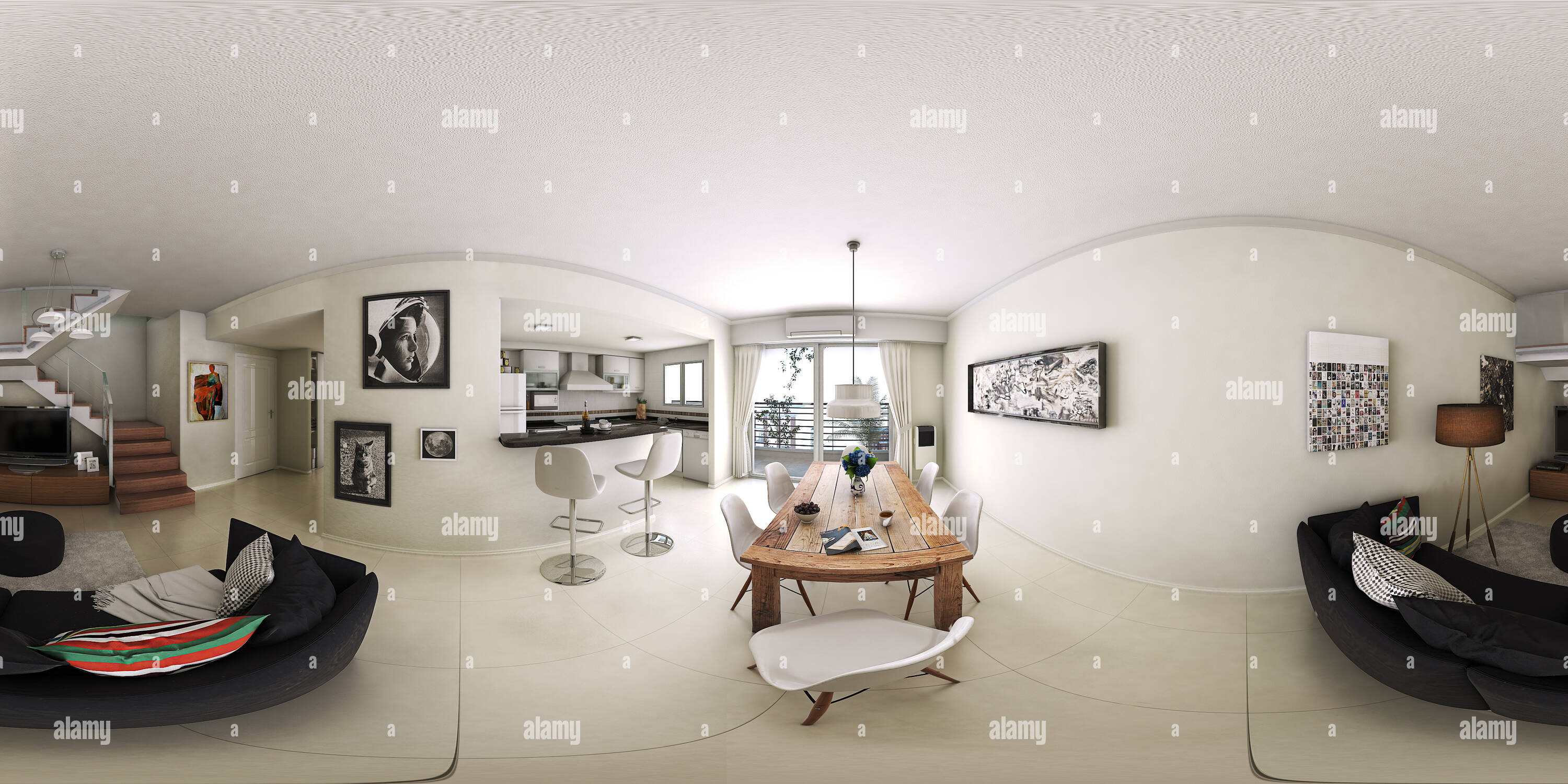 360° view of Living Frente 360 Panorama Spherical - Alamy