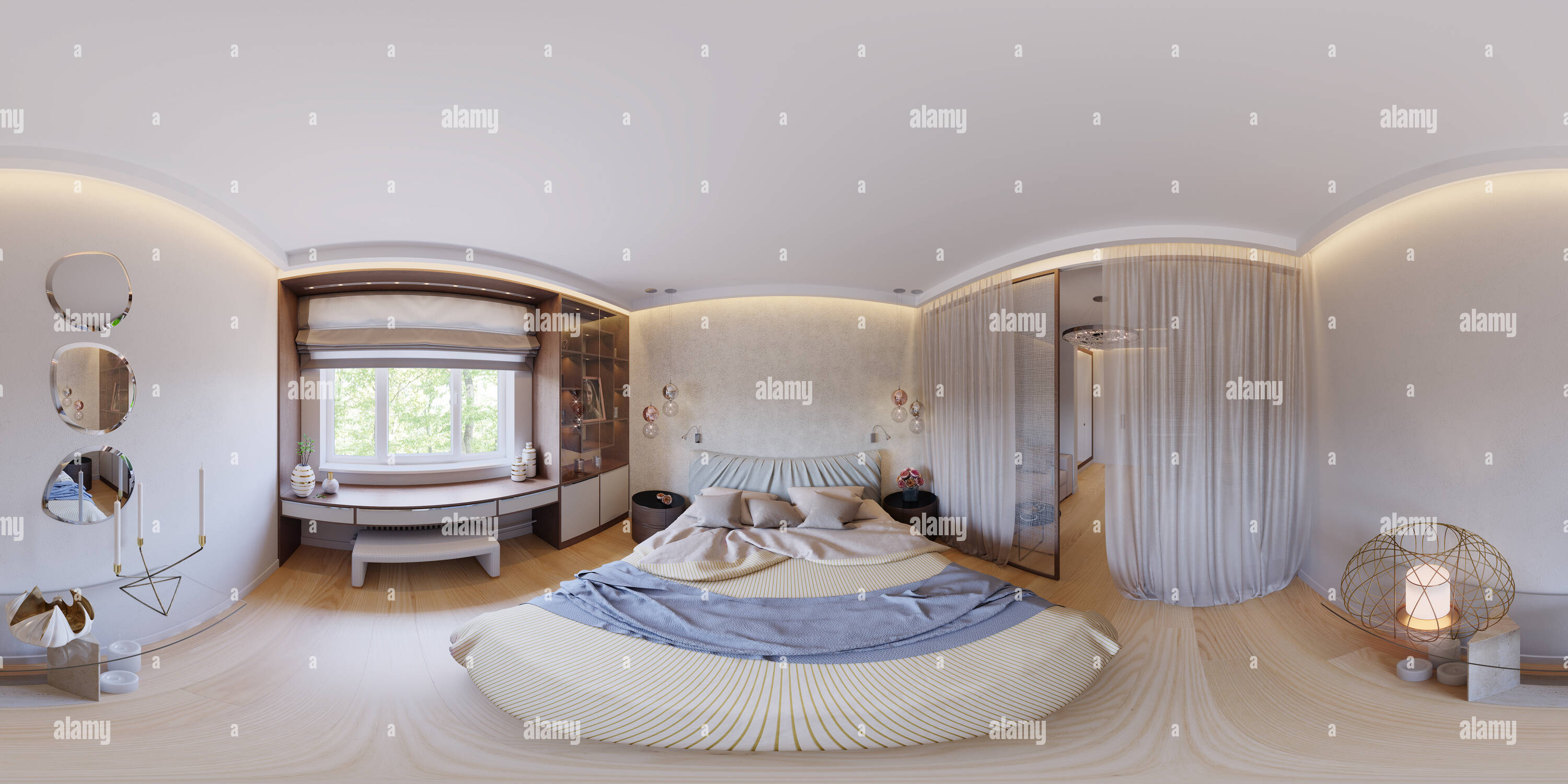 360° view of Bedroom Design by Natalia Chapilo - Alamy