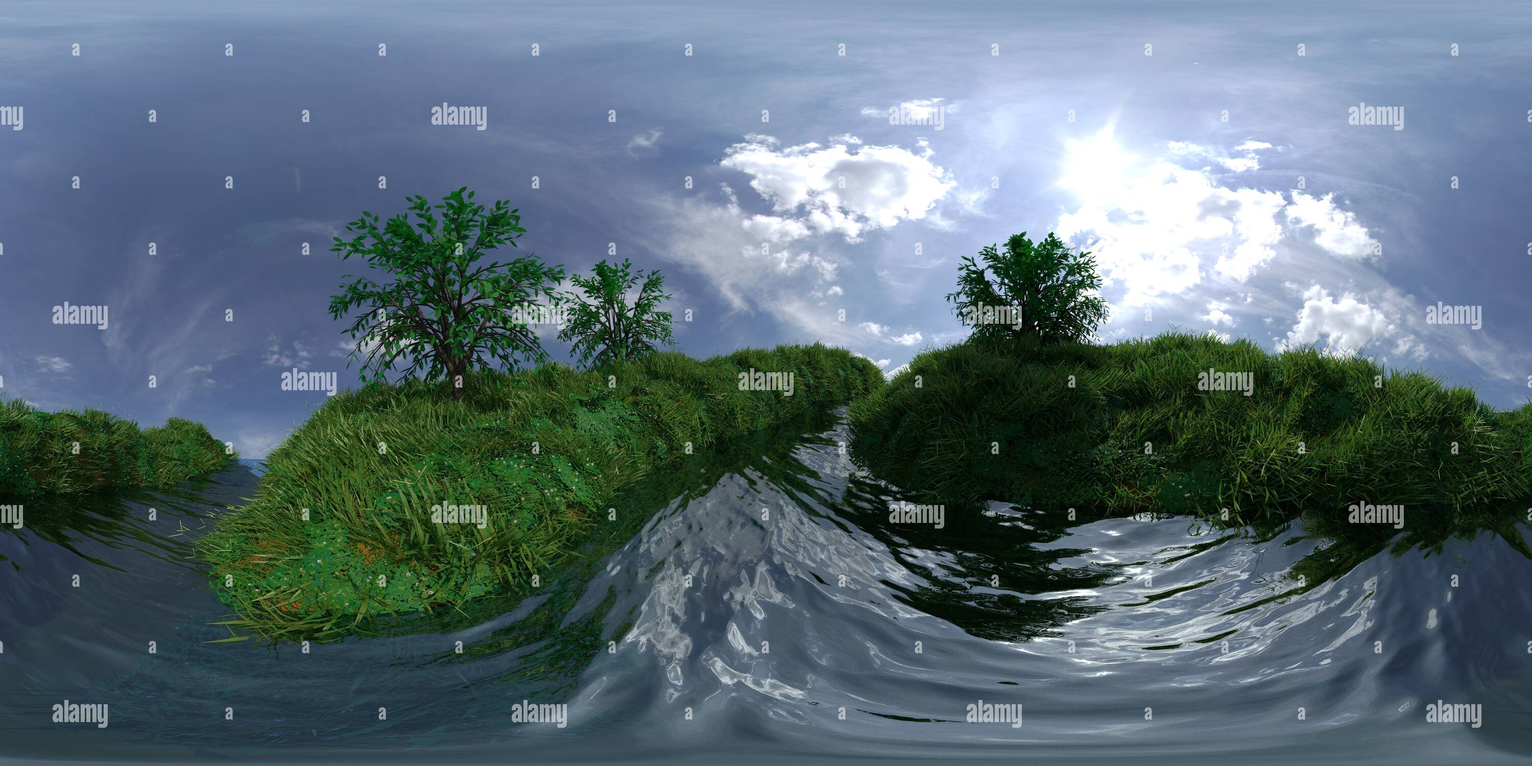 360° view of floating river island - Alamy