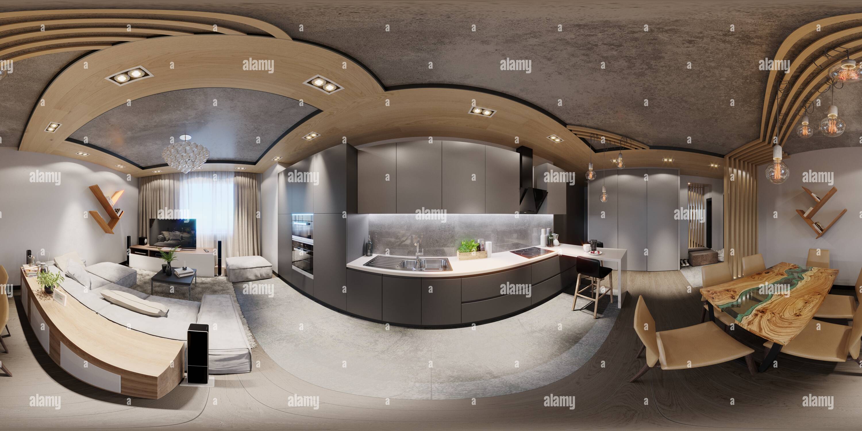 360° view of Livingroom Design by Daria Makarova - Alamy