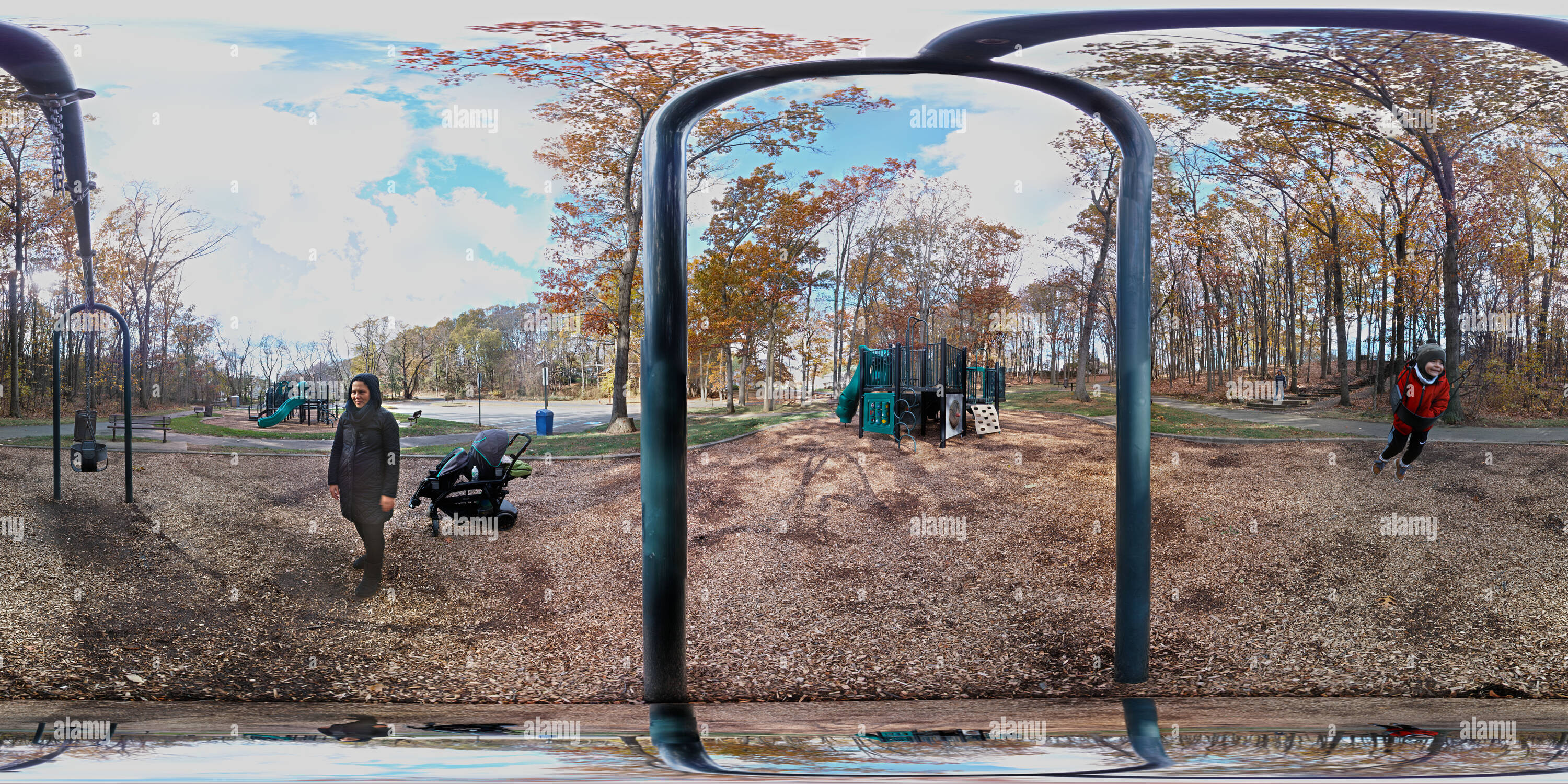 360° view of Welsh Park Playground (Swing - Alamy