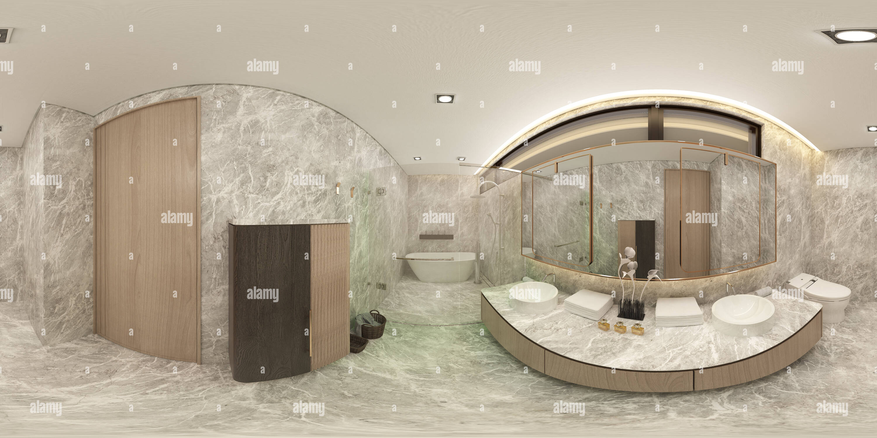 360° view of Wing interior bath room - Alamy