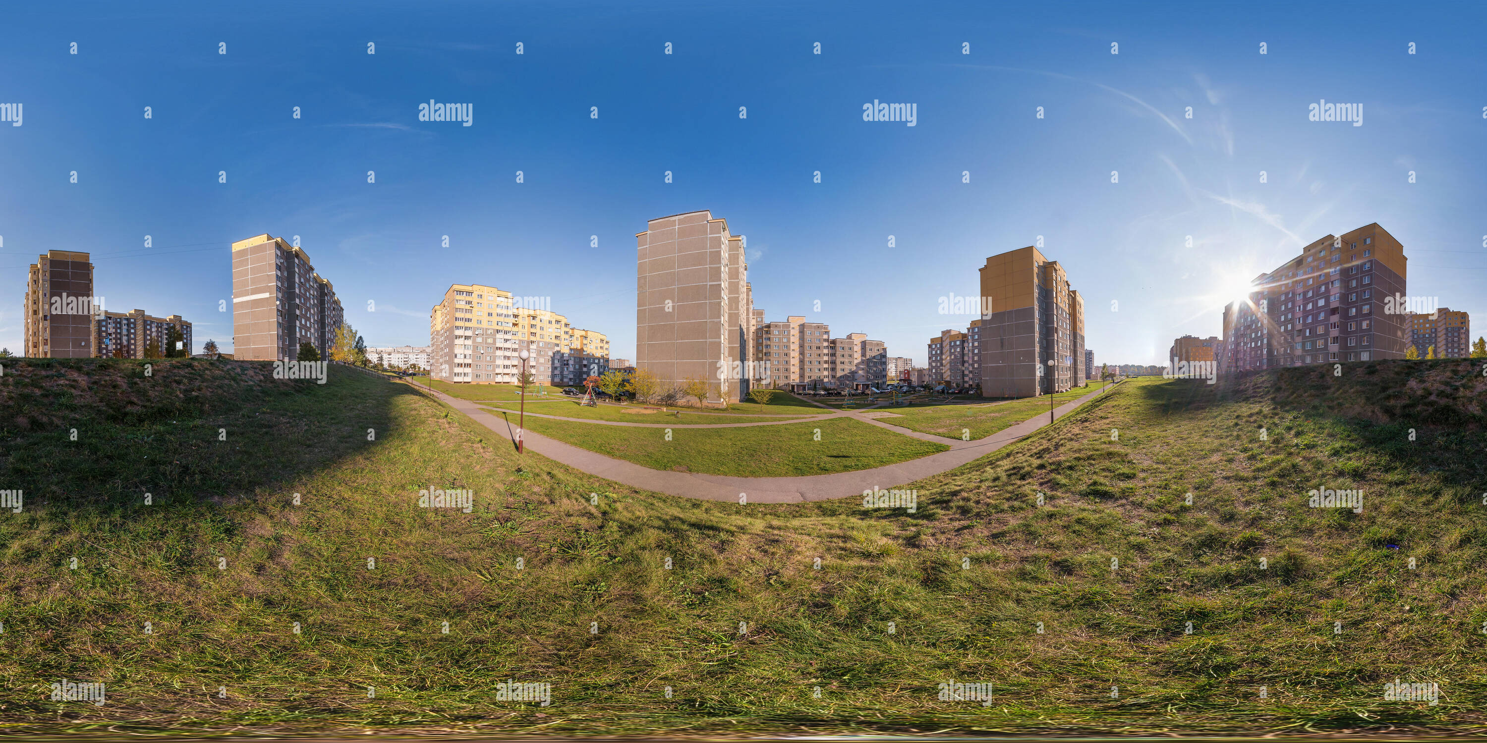 360° view of full seamless 360 degrees angle view panorama high-rise ...