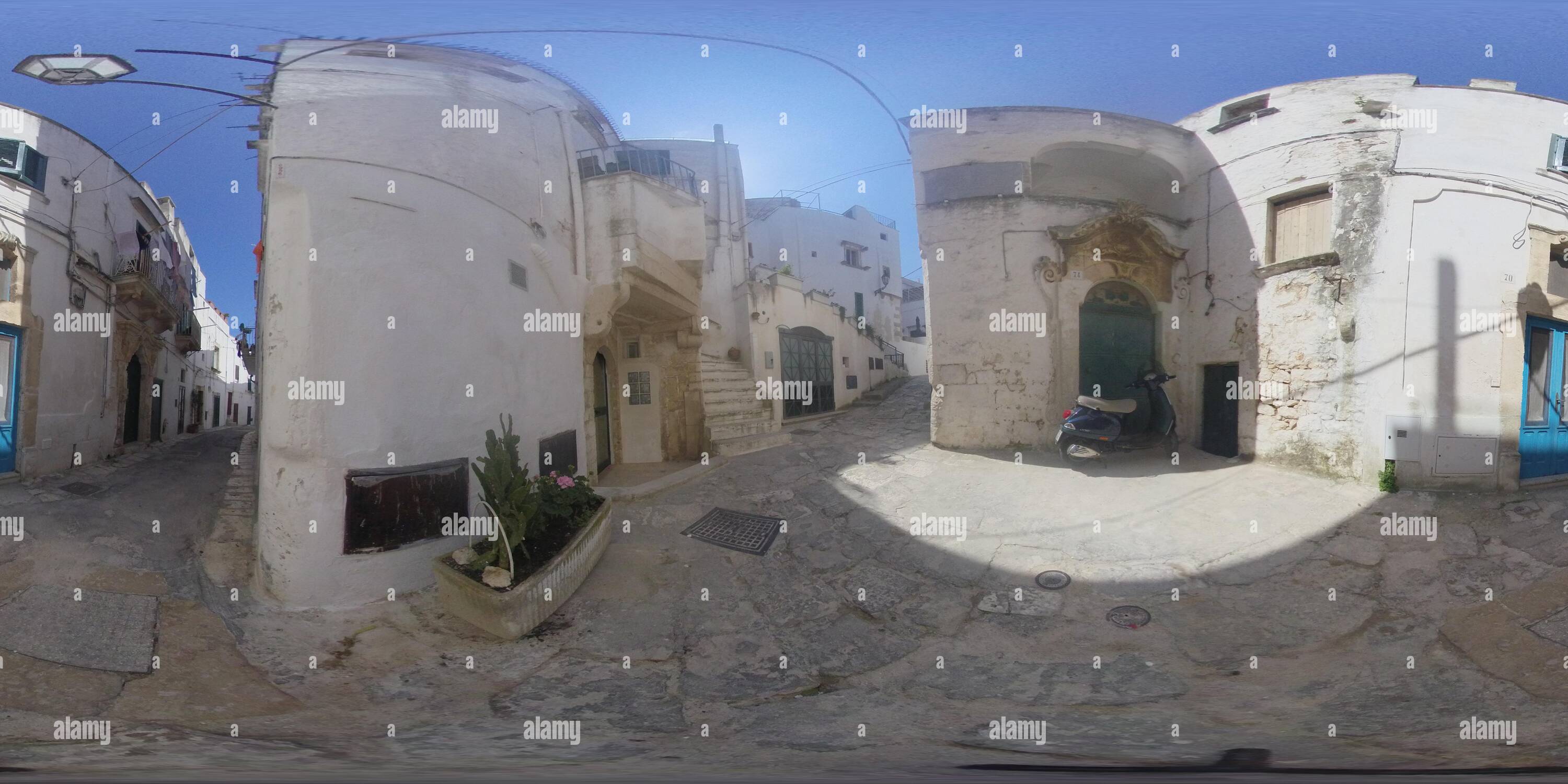 360° view of 360 Spherical panoramic of streets of Ostuni in Southern ...