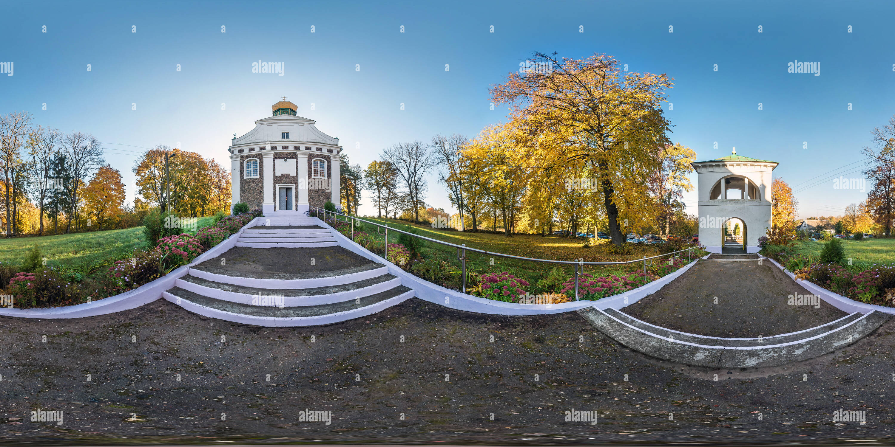 360° view of MOSTY, BELARUS - OCTOBER, 2018: Full seamless panorama 360 ...
